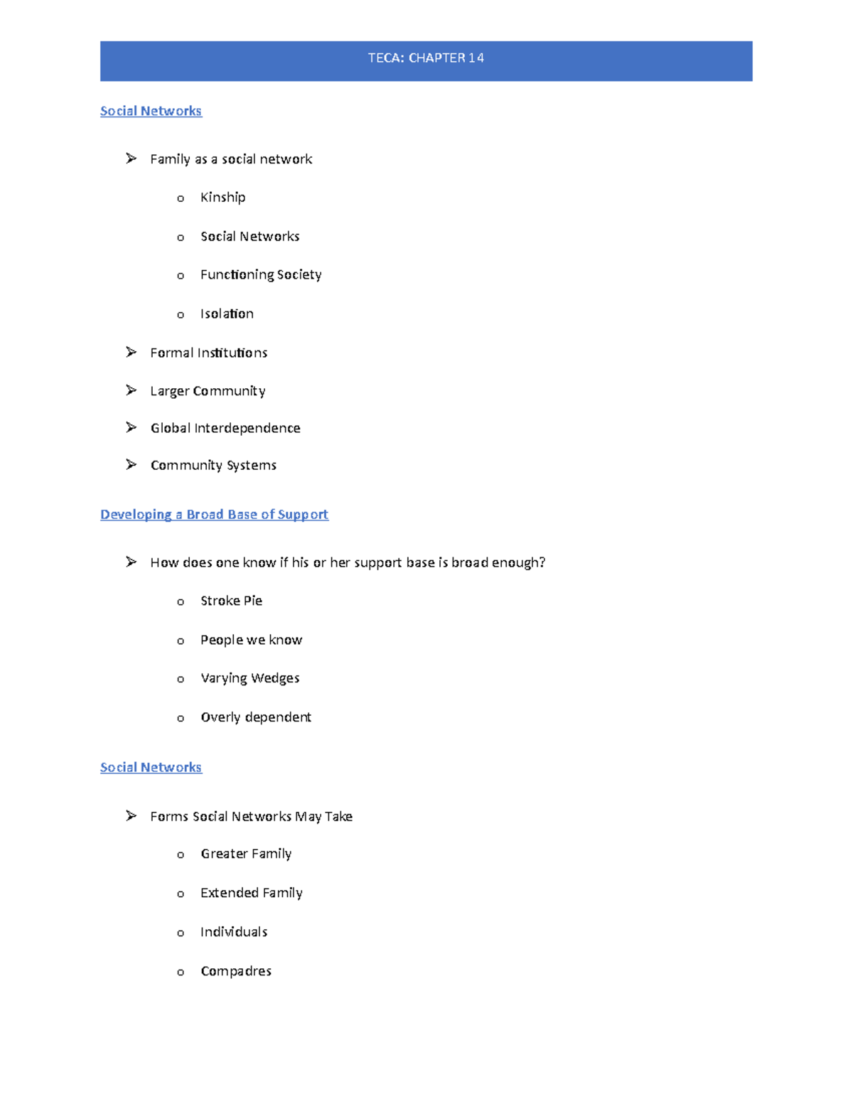 Social Networks - Lecture notes Chapter 4 - Social Networks Family as a ...