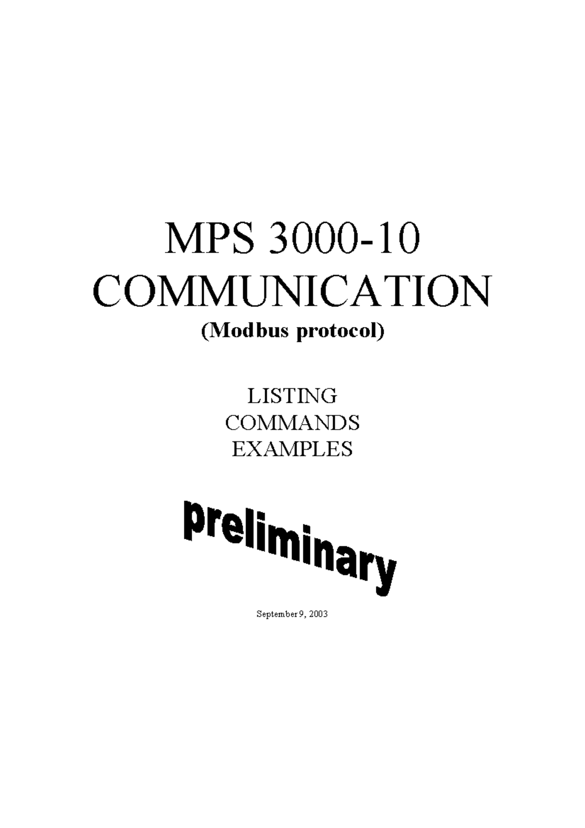 MPS3000 Mapa de Registros Modbus - MPS 3000- COMMUNICATION (Modbus ...