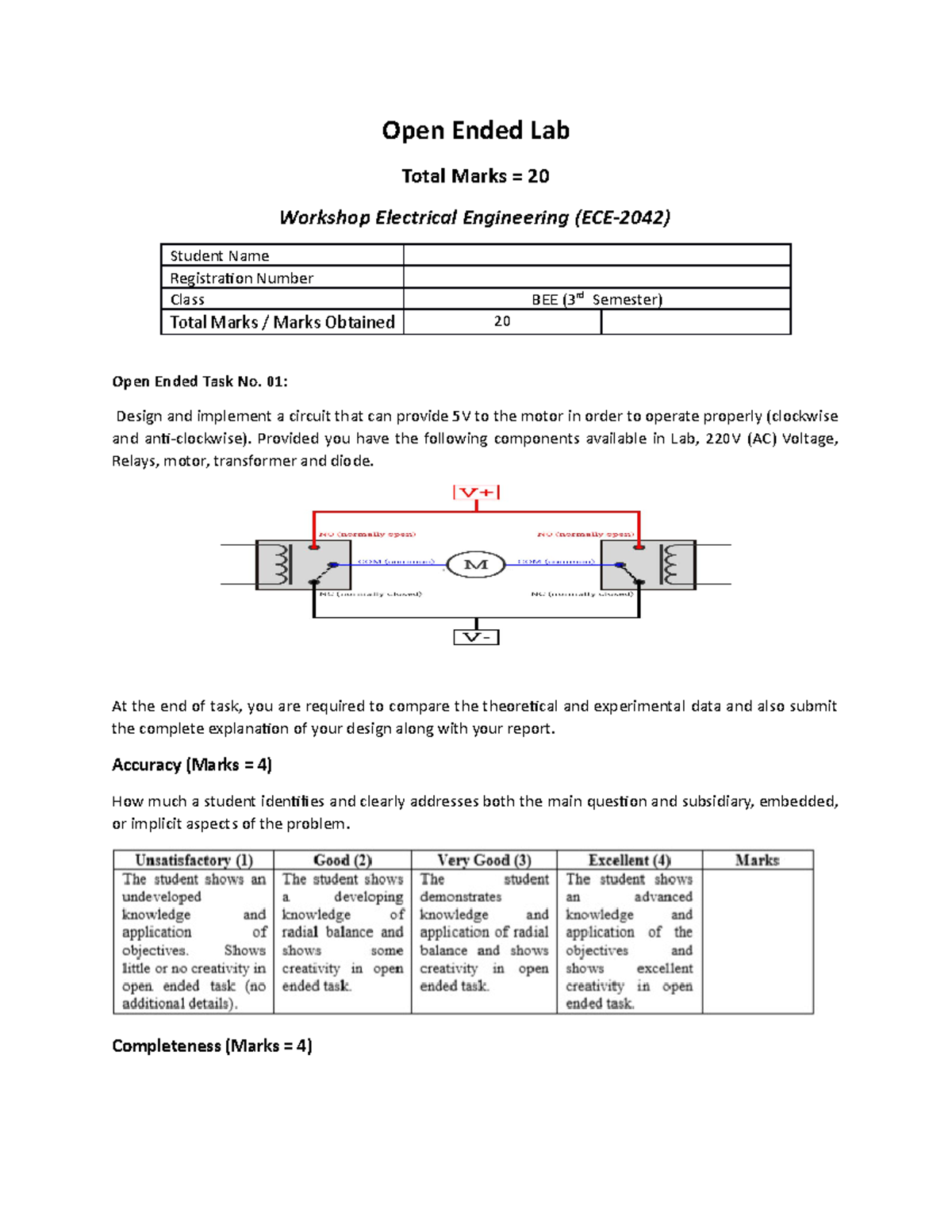 Exam 13 January Autumn 2021, questions and answers - Open Ended Lab ...