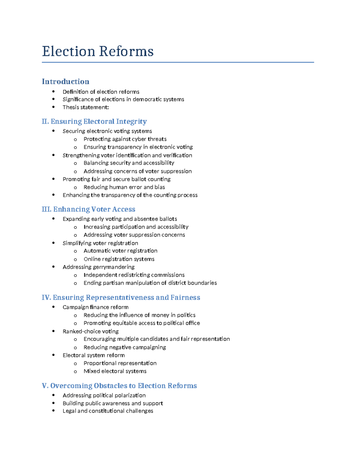 Election reforms - Election Reforms Introduction Definition of election ...