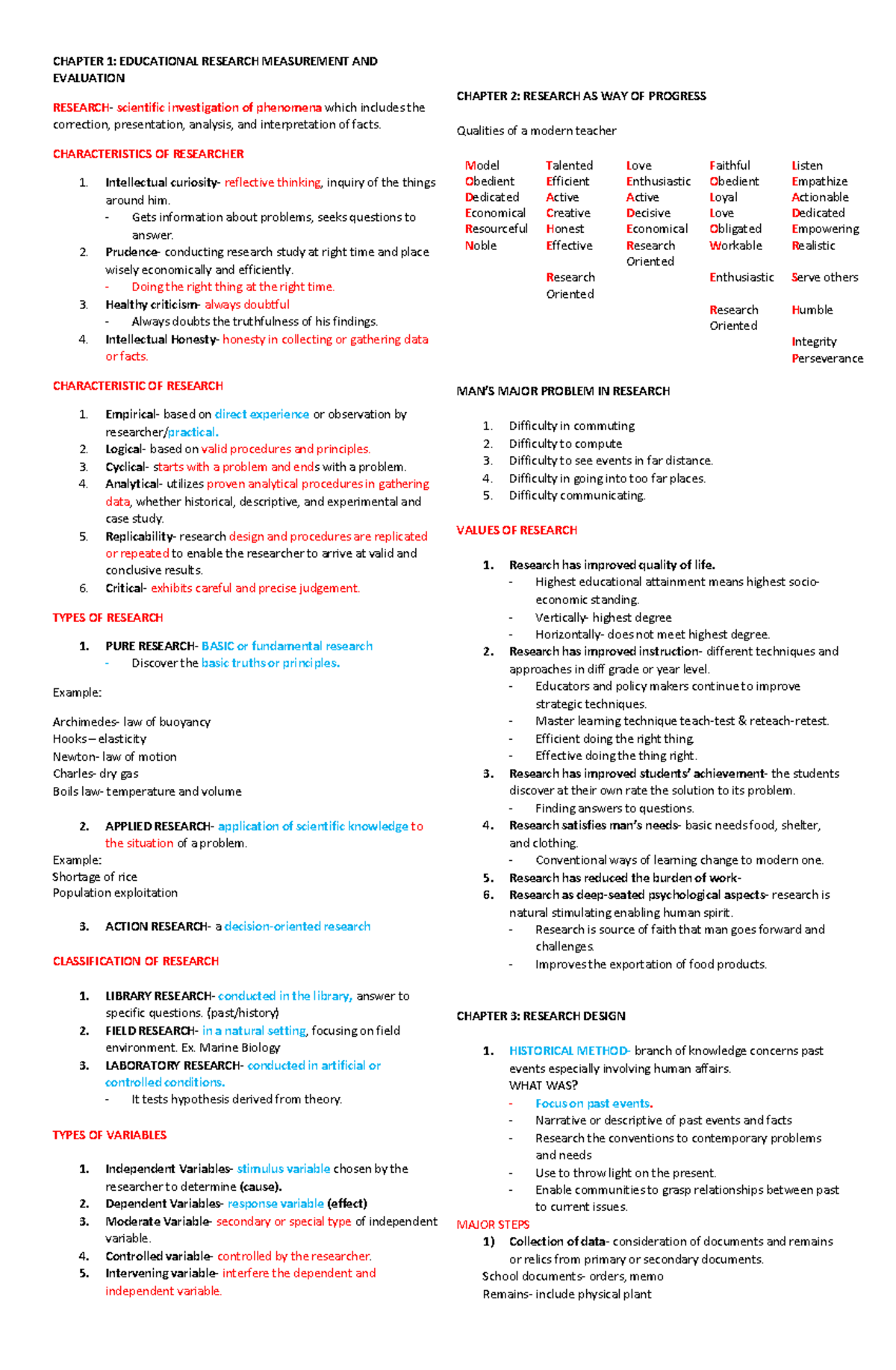 PROF ED 8A - REVIEWER - CHAPTER 1: EDUCATIONAL RESEARCH MEASUREMENT AND ...