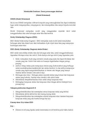 Ringkasan Materi Konsep Dasar Database - KONSEP DASAR DATABASE Konsep ...