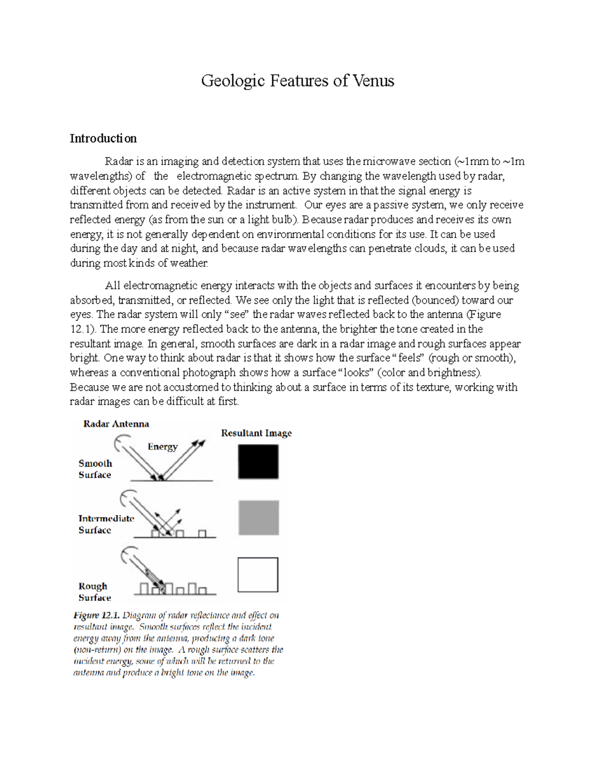 Geologic+Features+of+Venus - Geologic Features of Venus Introduction ...