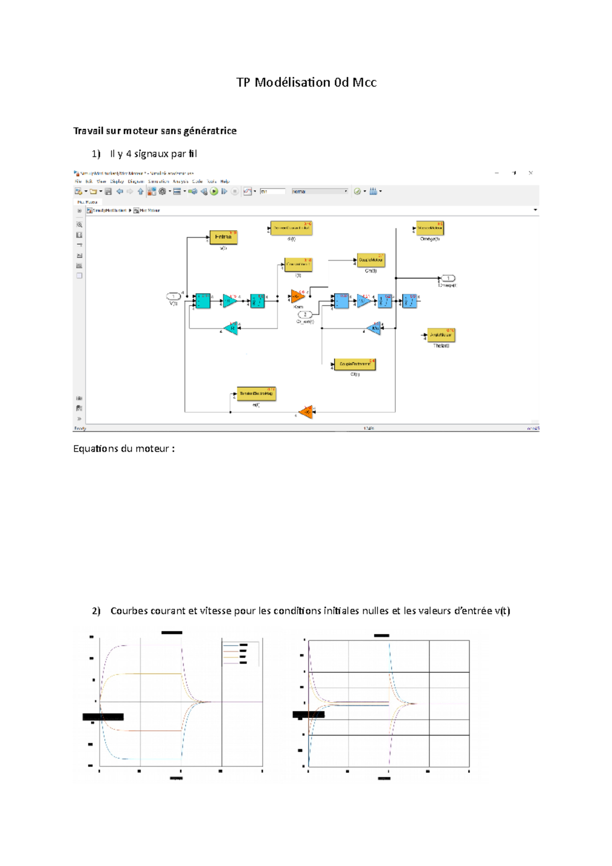 TP Modélisation 0d Mcc - TP Modélisation 0d Mcc Travail sur moteur sans ...