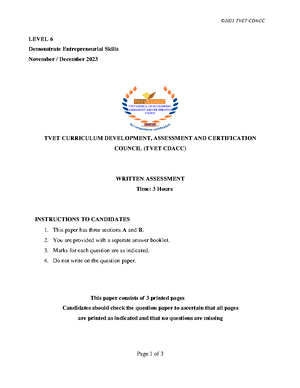 Curriculum ICT Technician Level 6 - TVET CURRICULUM DEVELOPMENT ...