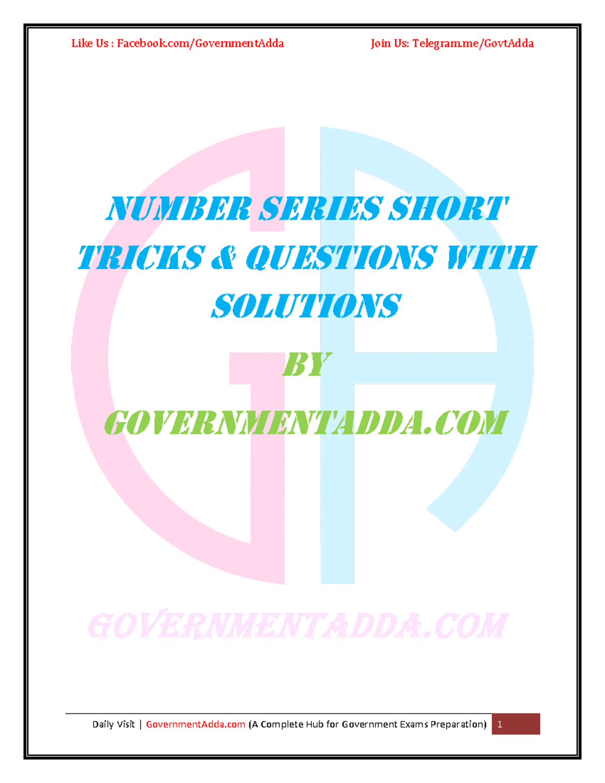 Number Series Questions AND Answers PDF - Number series short Tricks ...