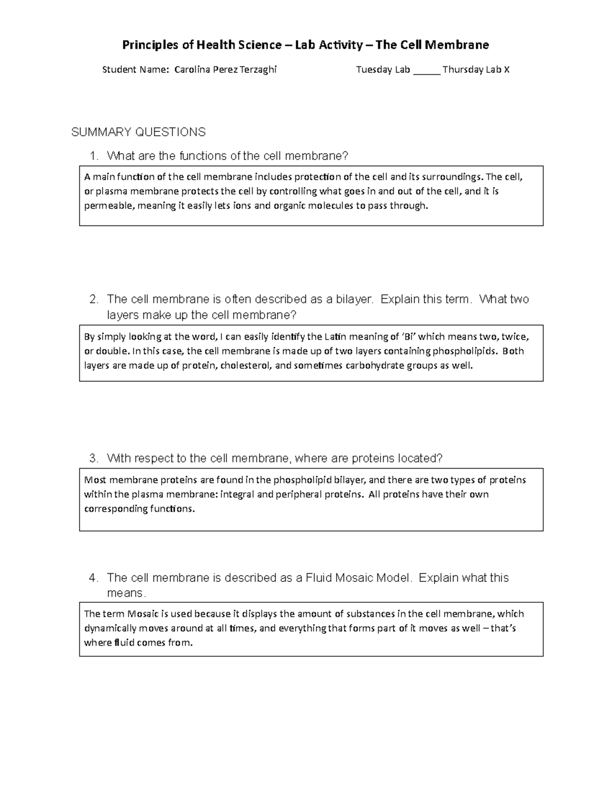 Week 2 Lab Activity - Cell Membrane - Principles of Health Science ...