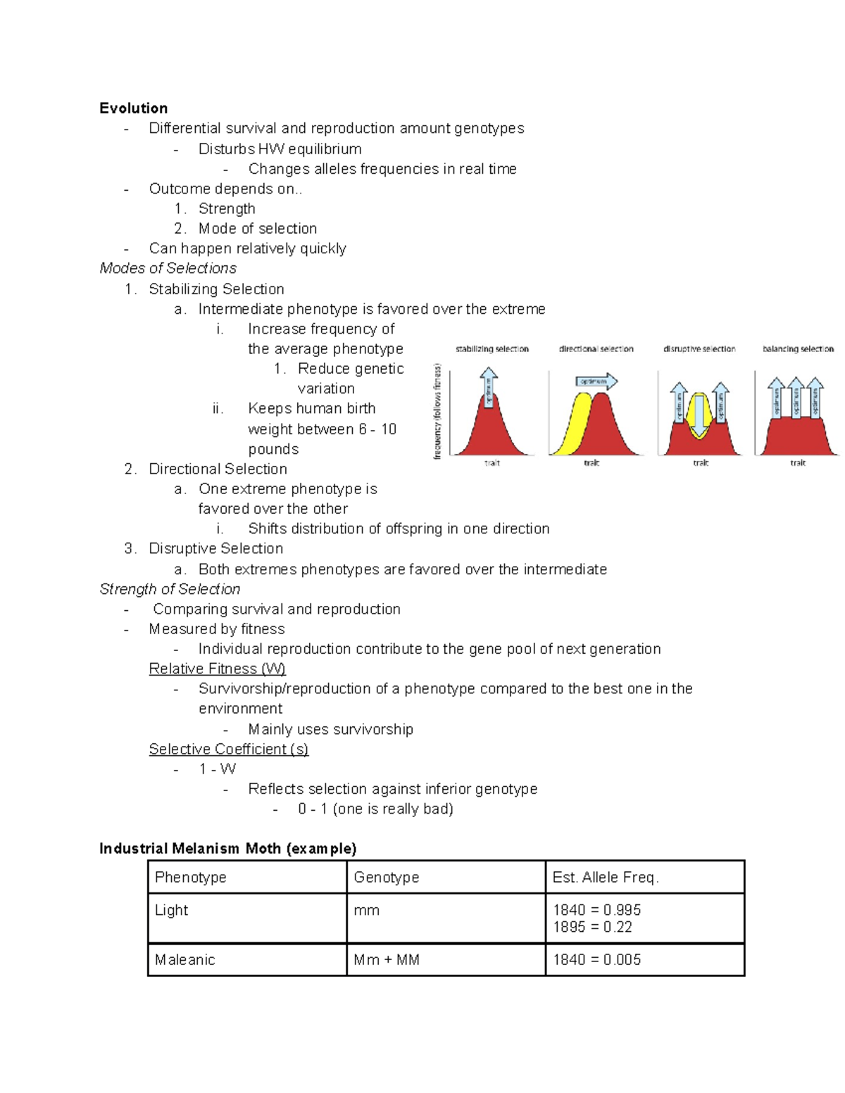 Lecture 13 - notes on population genetics - Evolution - Differential ...
