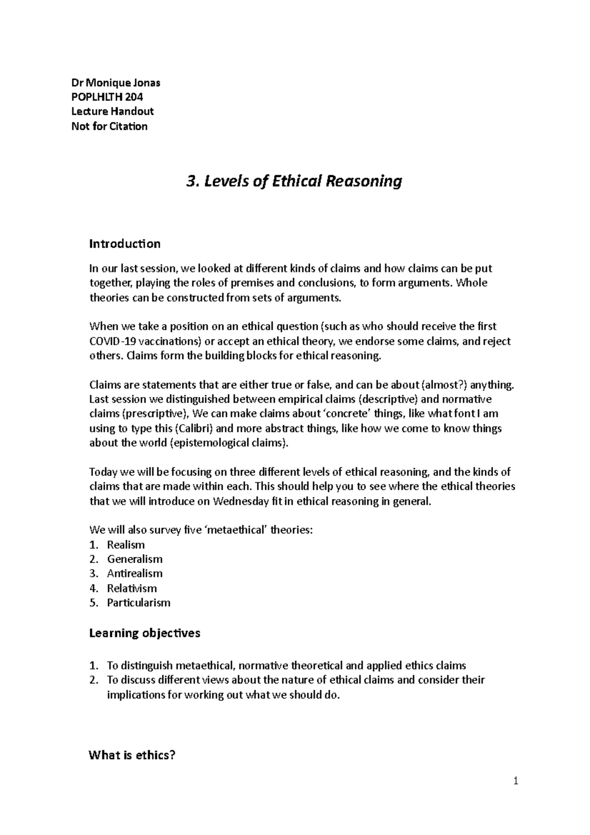 204.3 levels of ethical reasoning - Chemistry of the Living World ...