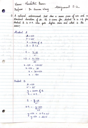 5501-Assignment 6-2 - Statistical Inference - INFO 5501 - Studocu