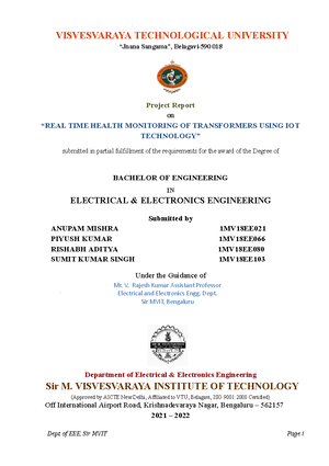 Aicte Final Report (Repaired) - VISVESVARAYA TECHNOLOGICAL UNIVERSITY ...