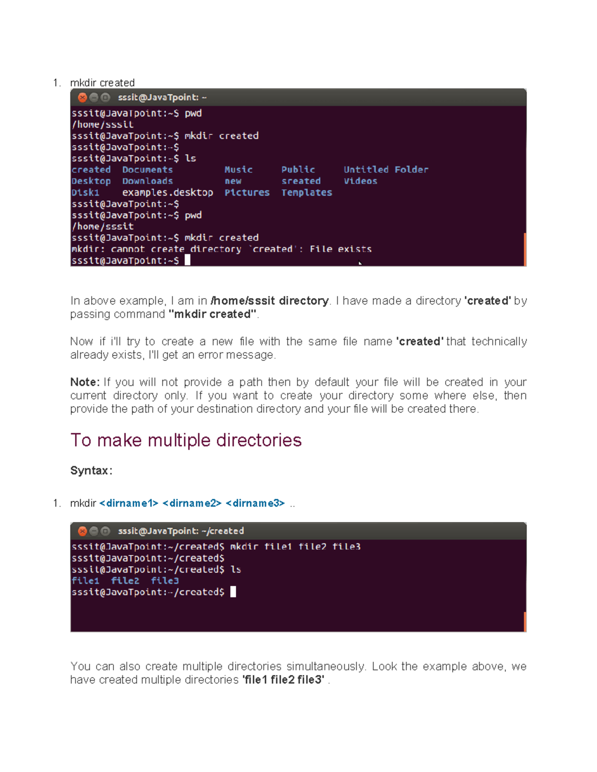 Usp commands (1)-21-28 - 1. mkdir created In above example, I am in ... Usp commands (1)-21-28 - 1. mkdir created In above example, I am in ...