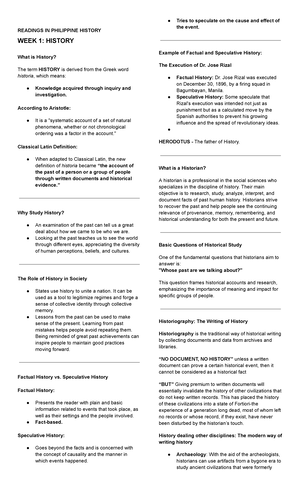 GEC007-Lesson 1 Manuscript - HISTORY I. HISTORY History itself is a ...