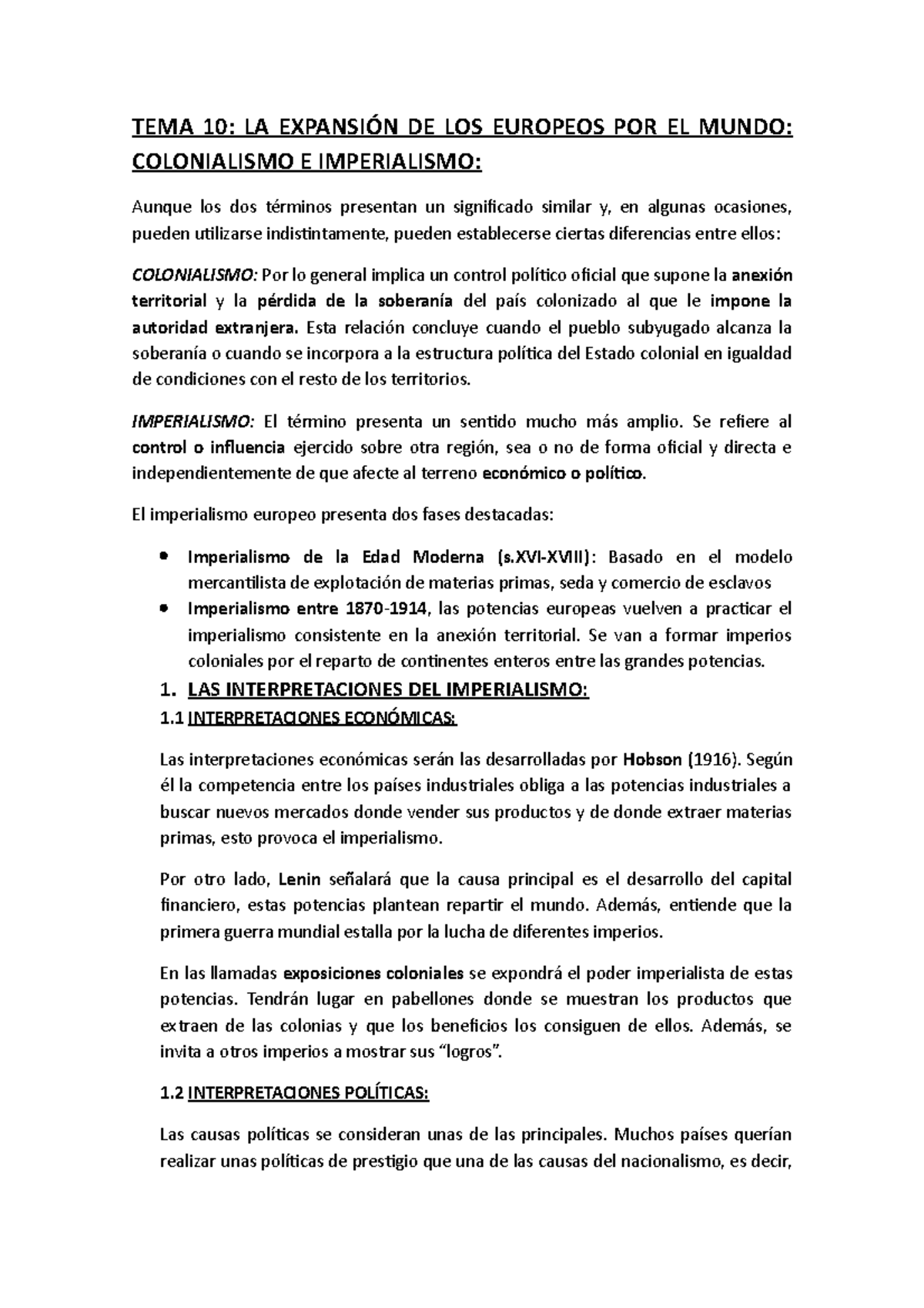 TEMA 10 - NO SIREV - TEMA 10: LA EXPANSIÓN DE LOS EUROPEOS POR EL MUNDO ...