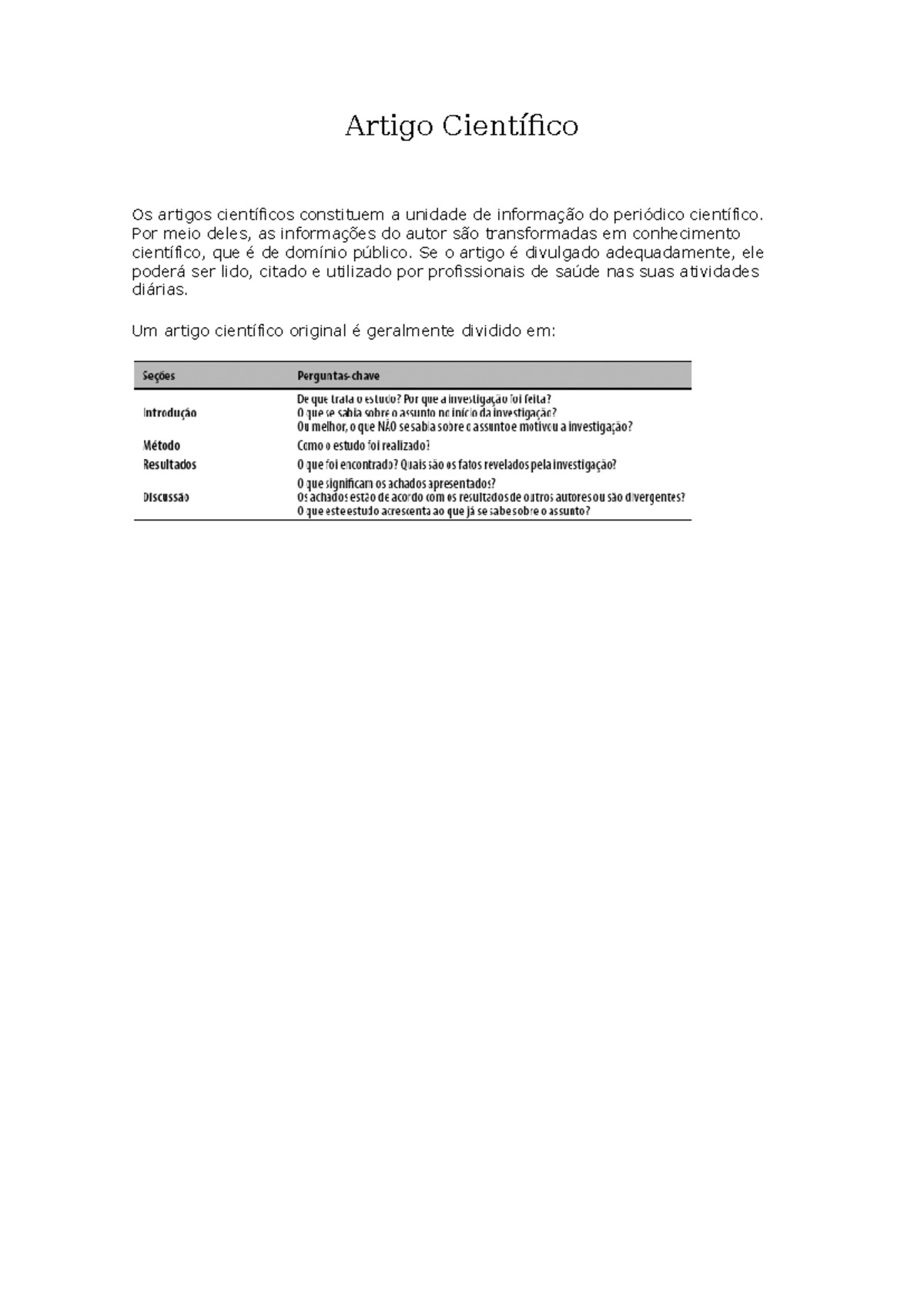 Artigo Científico - Biologia e Geologia - Artigo Científico Os artigos ...