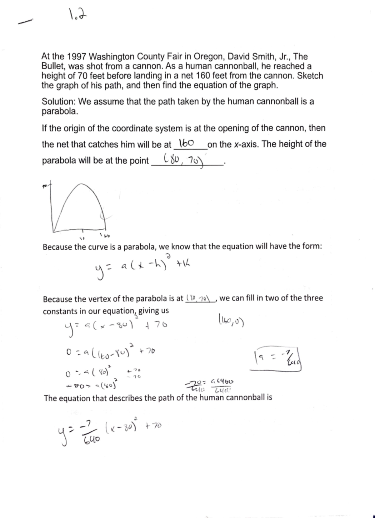 Trig chaper 1 - Informs about parabolas, the distance formula, the ...