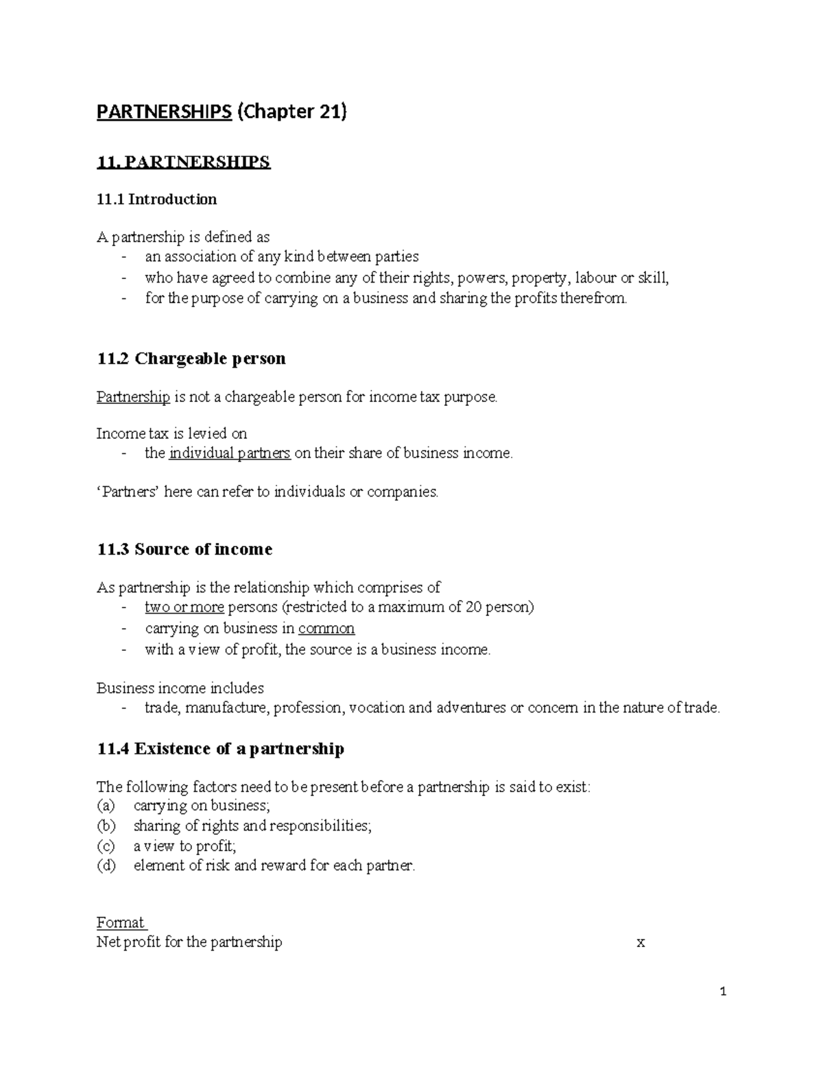 Lecture 8 Partnership (Chap 21) - PARTNERSHIPS (Chapter 21) 11 ...