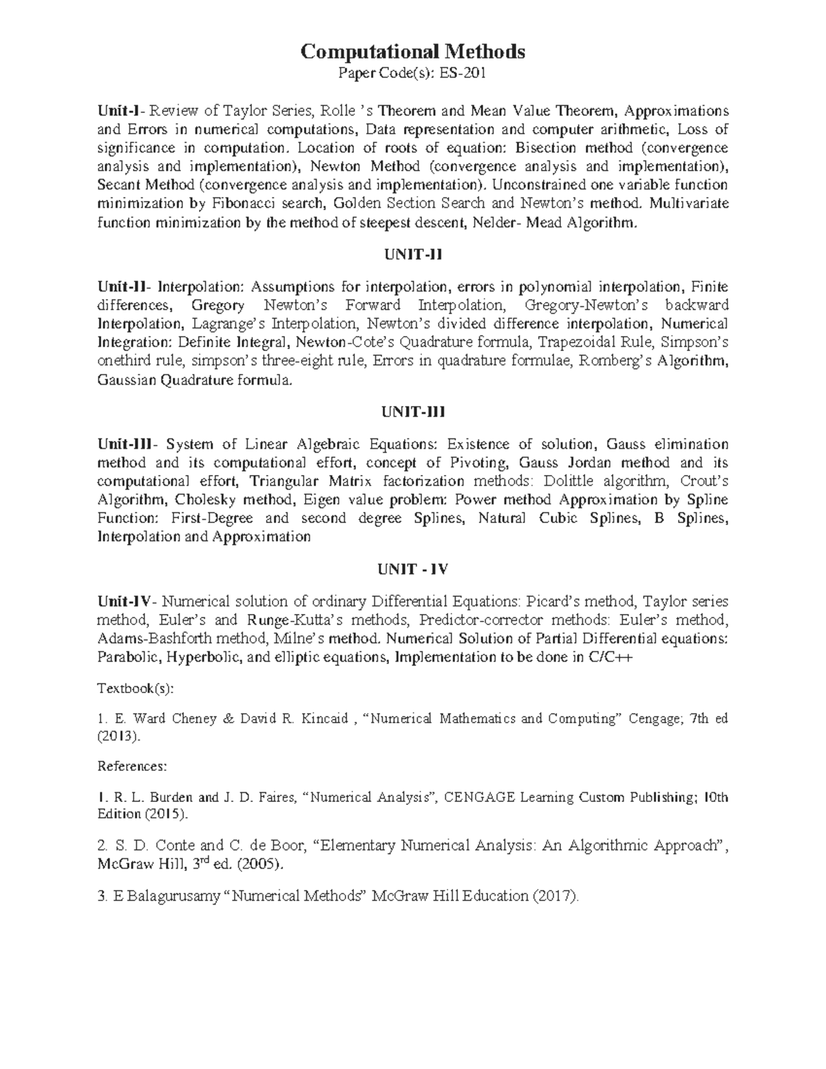 Computational Method Syllabus IPU Delhi - Computational Methods Paper ...