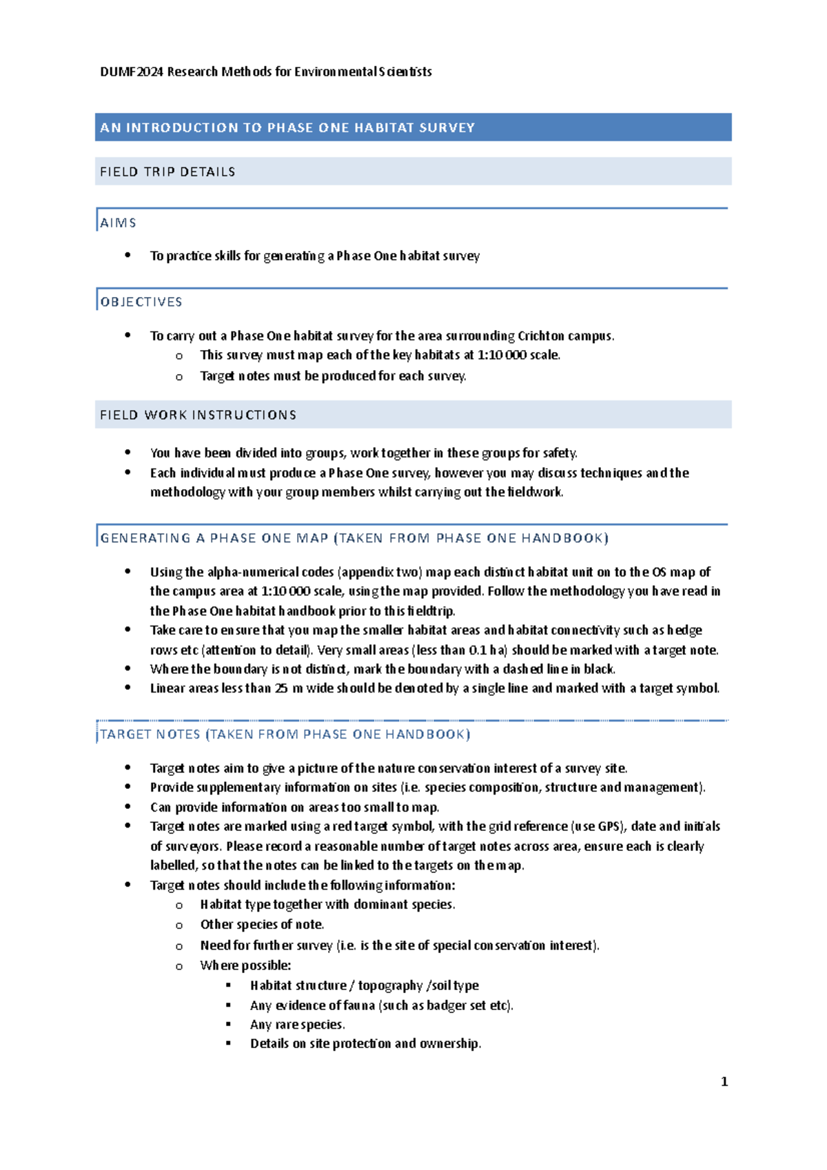 Crichton Campus Phase One Survey Handout 2020 - DUMF2024 - Studocu