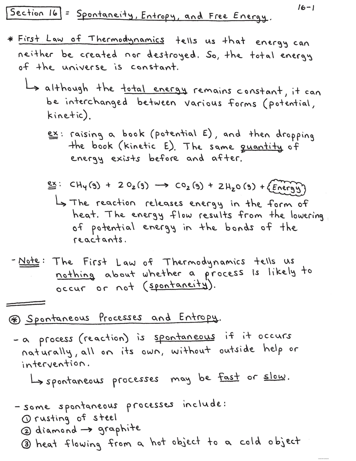 Spontaneity Entropy and Free Energy - Lecture Notes - Chemistry for ...