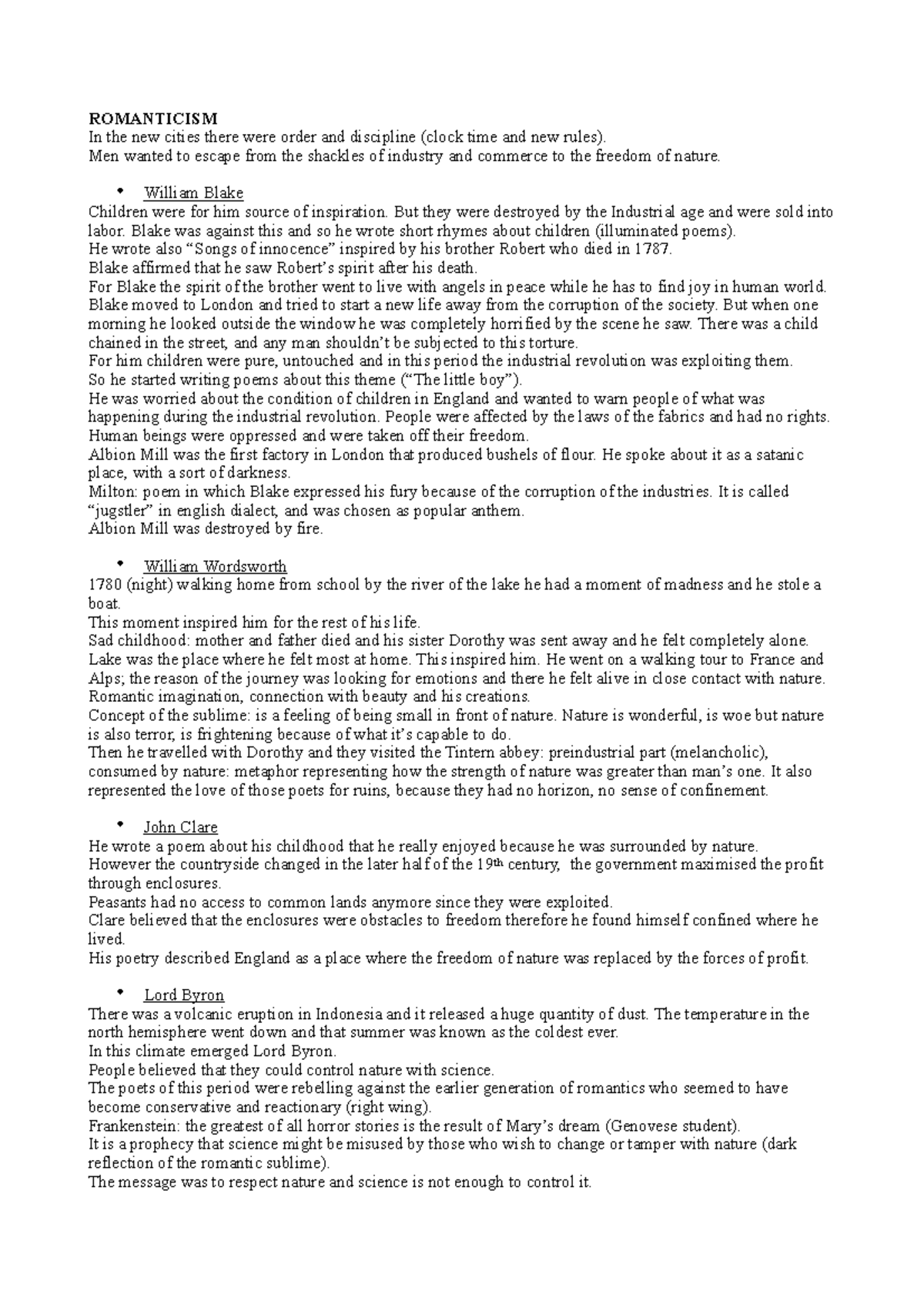 The romantic age - ROMANTICISM In the new cities there were order and ...