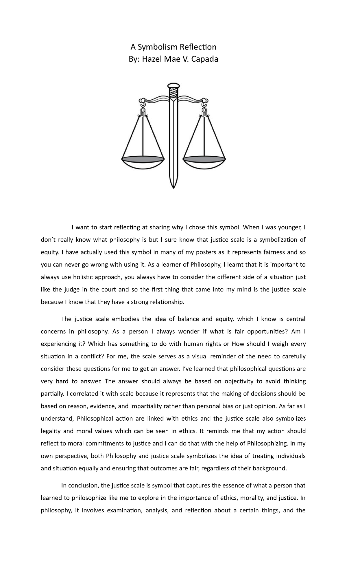 A Symbolism Reflection By - BS Industrial Engineering - Studocu