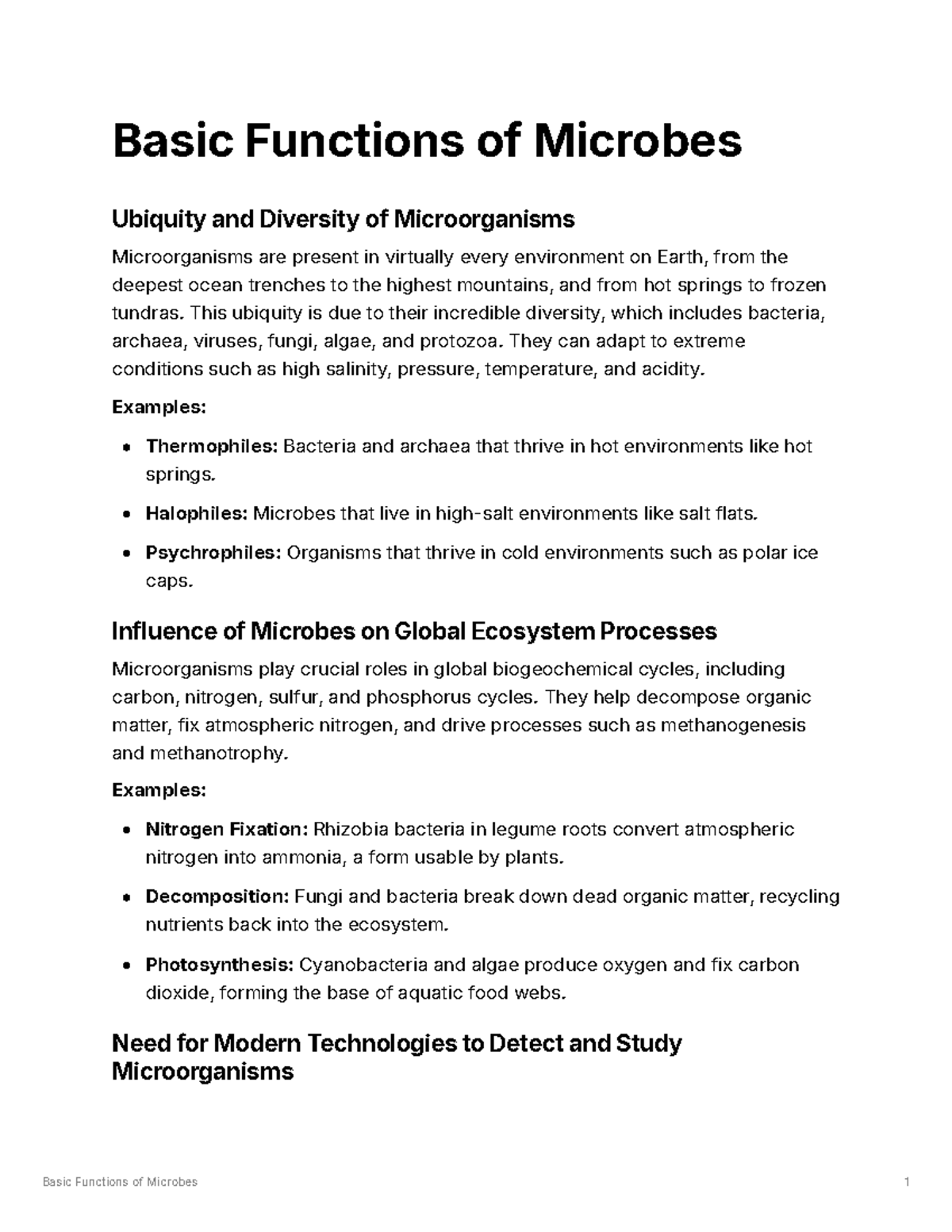 Basic Functions of Microbes - Basic Functions of Microbes Ubiquity and ...