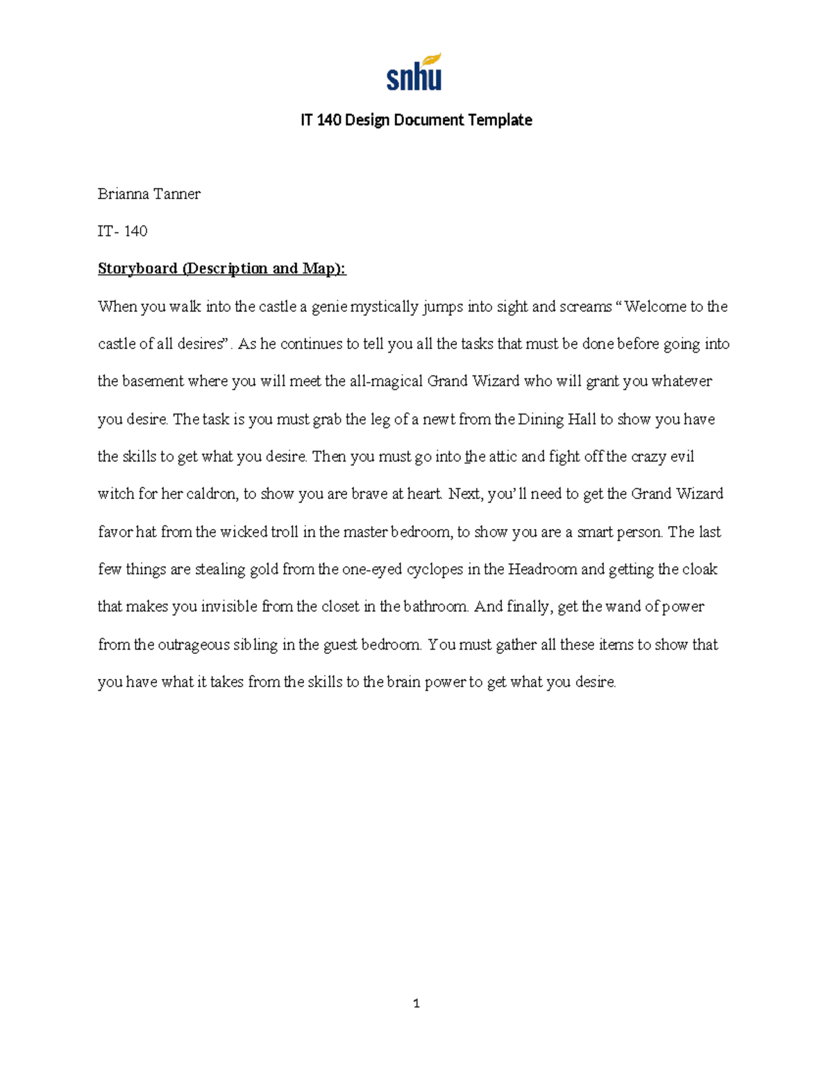 Brianna Tanner IT 140 Project 5-3 - IT 140 Design Document Template ...