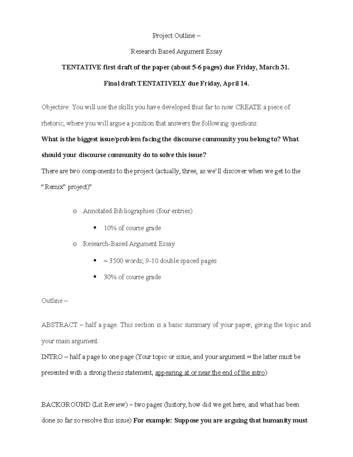 Baruch English 2150 Research Paper Project - Project Outline – Research ...