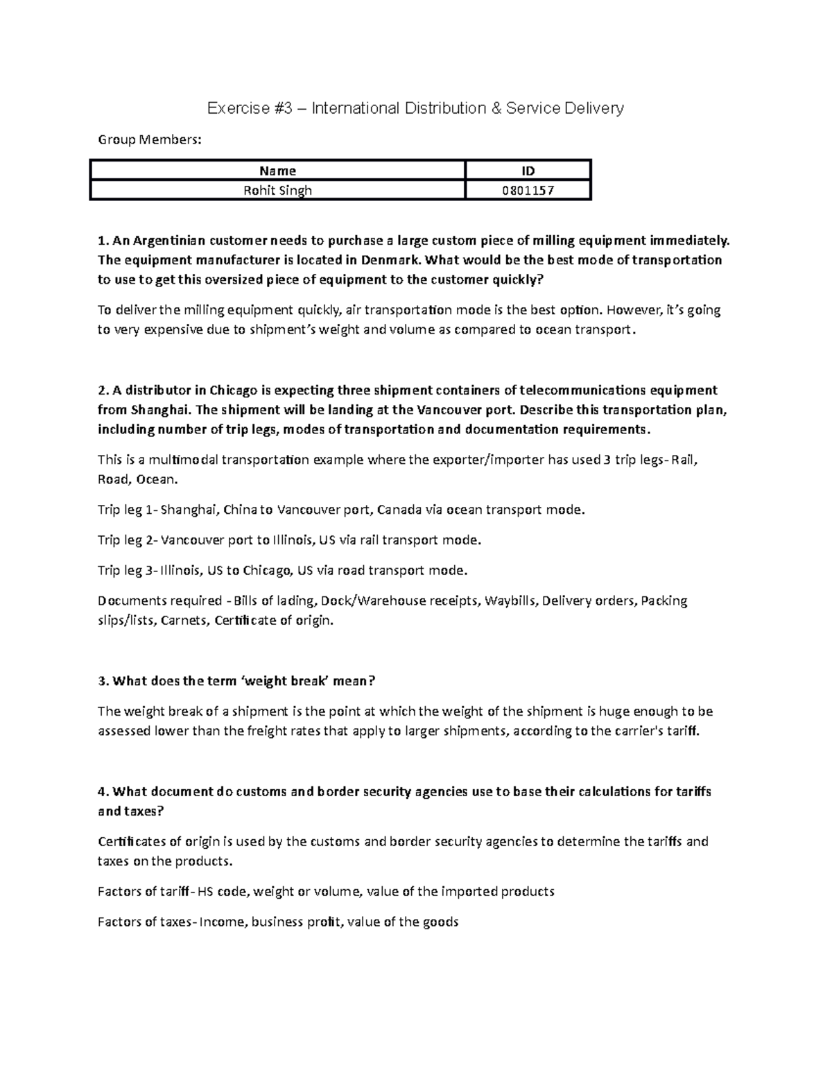 IBM 220-002 In class Exercise 3 - Exercise #3 – International ...