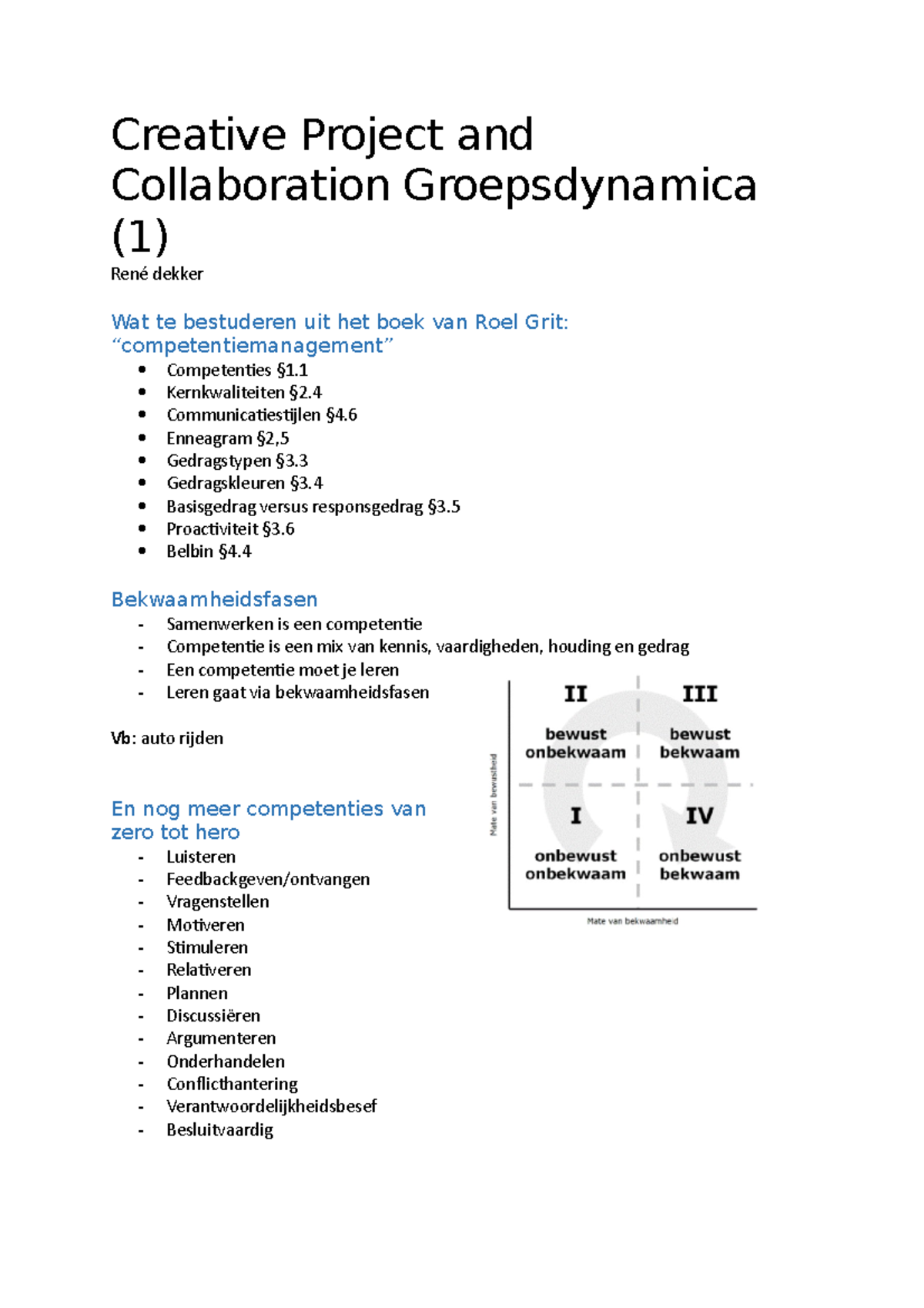 Samenvatting - college 1 - Creative Project and Collaboration ...
