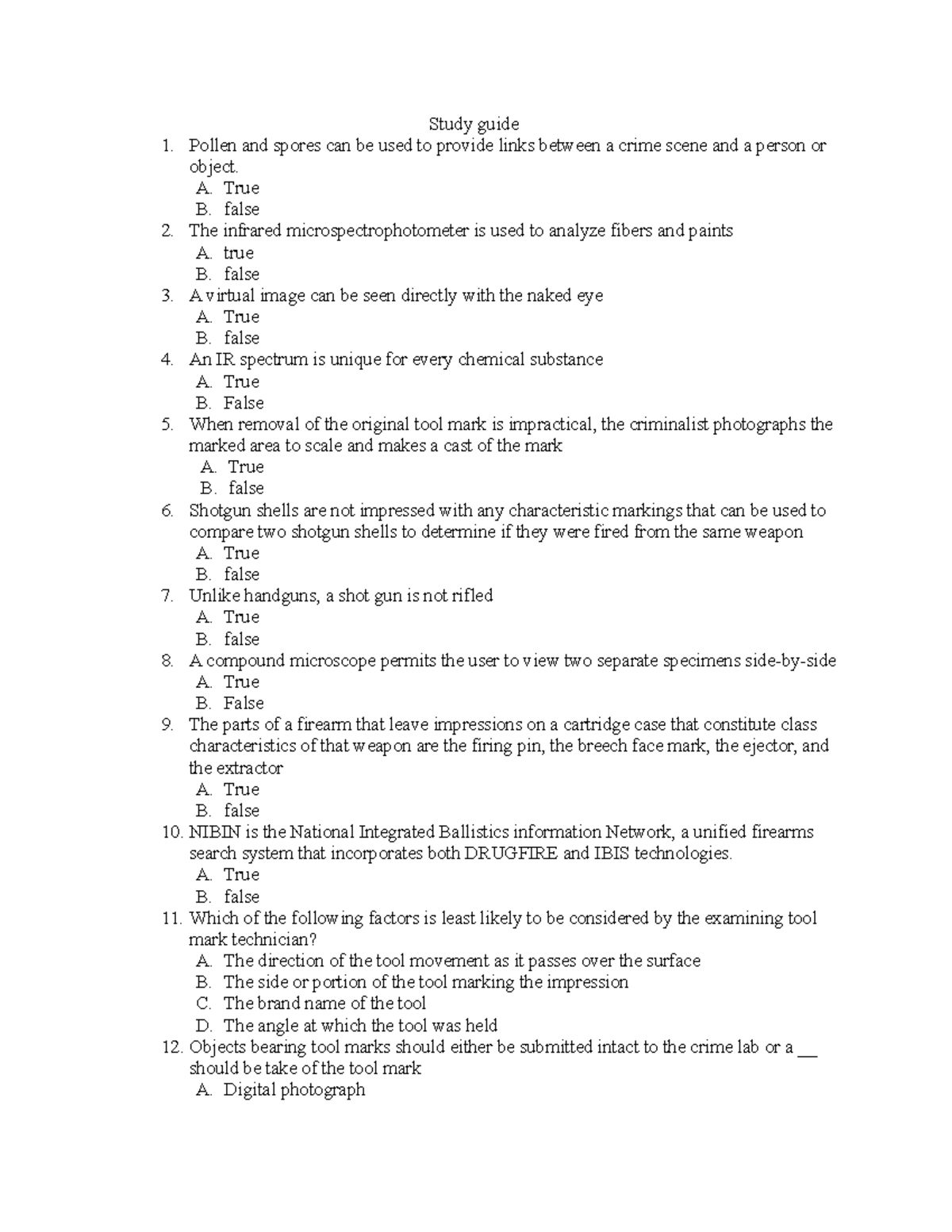Study guide - Pollen and spores can be used to provide links between a ...