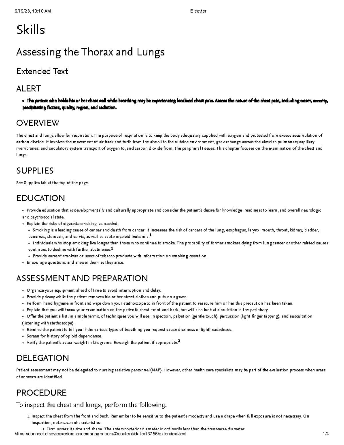 Assessing the Thorax and Lungs - Skills Assessing the Thorax and Lungs ...