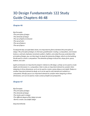 3D Design Fundamentals 122 Study Guide Chapters 13-15 - 3D Design ...