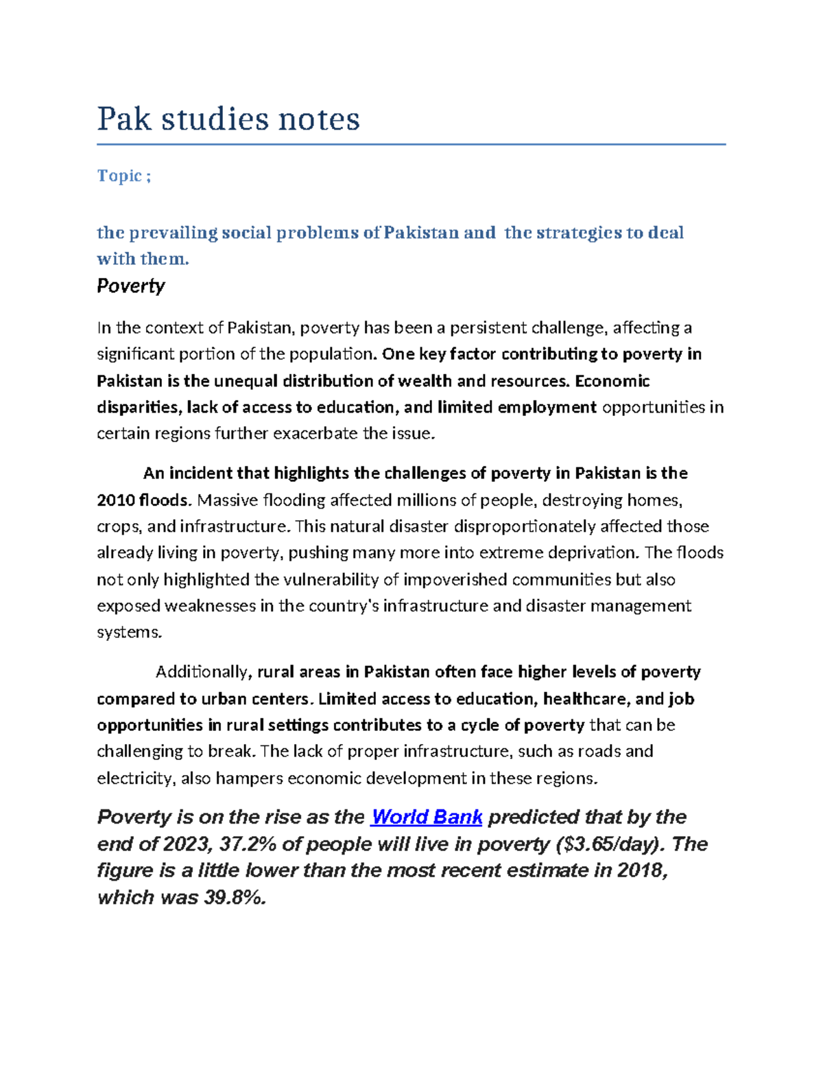 Pak studies notes - Pak studies notes Topic ; the prevailing social ...