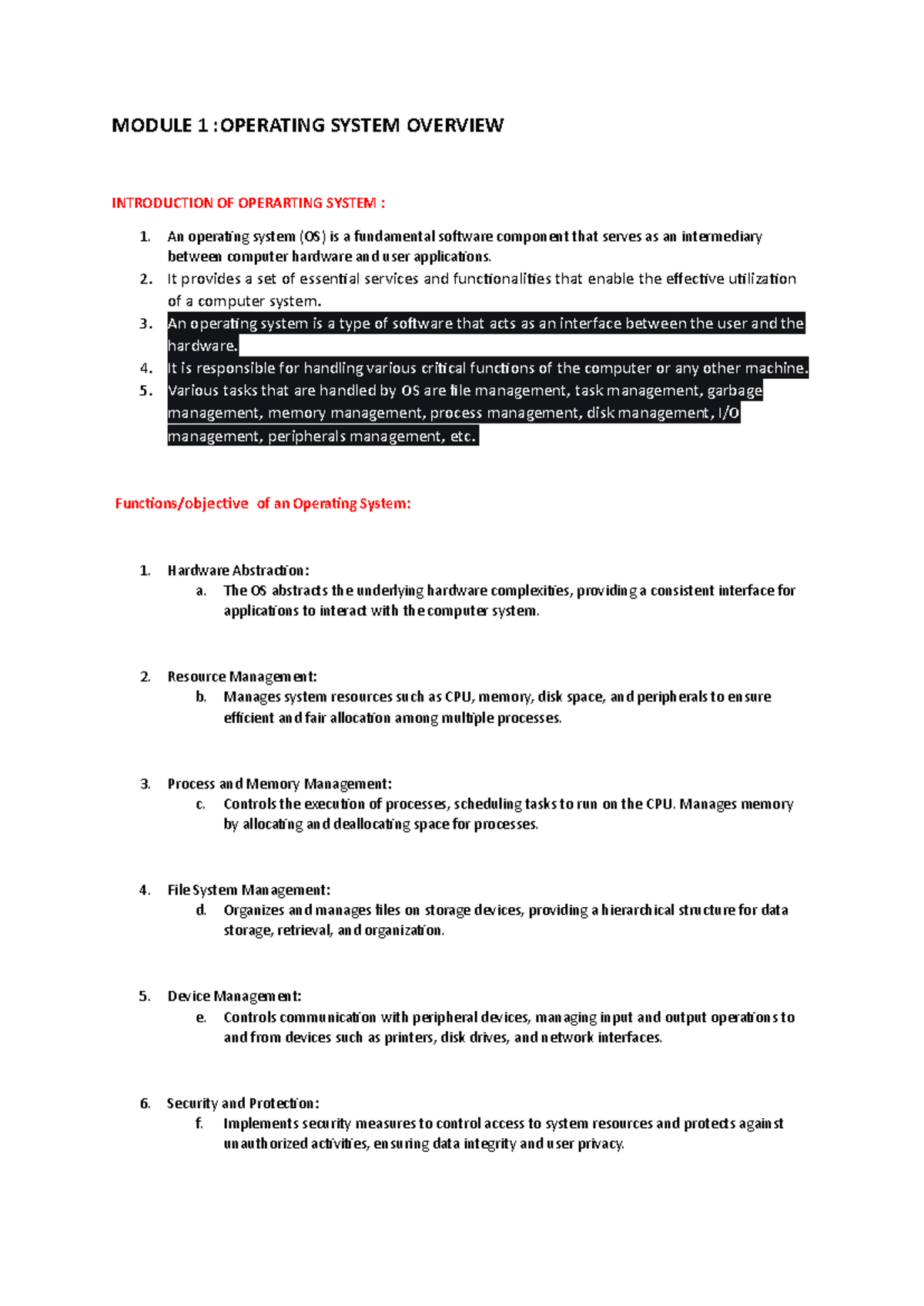 OS Module 1 (07-10-2024) - MODULE 1 :OPERATING SYSTEM OVERVIEW ...