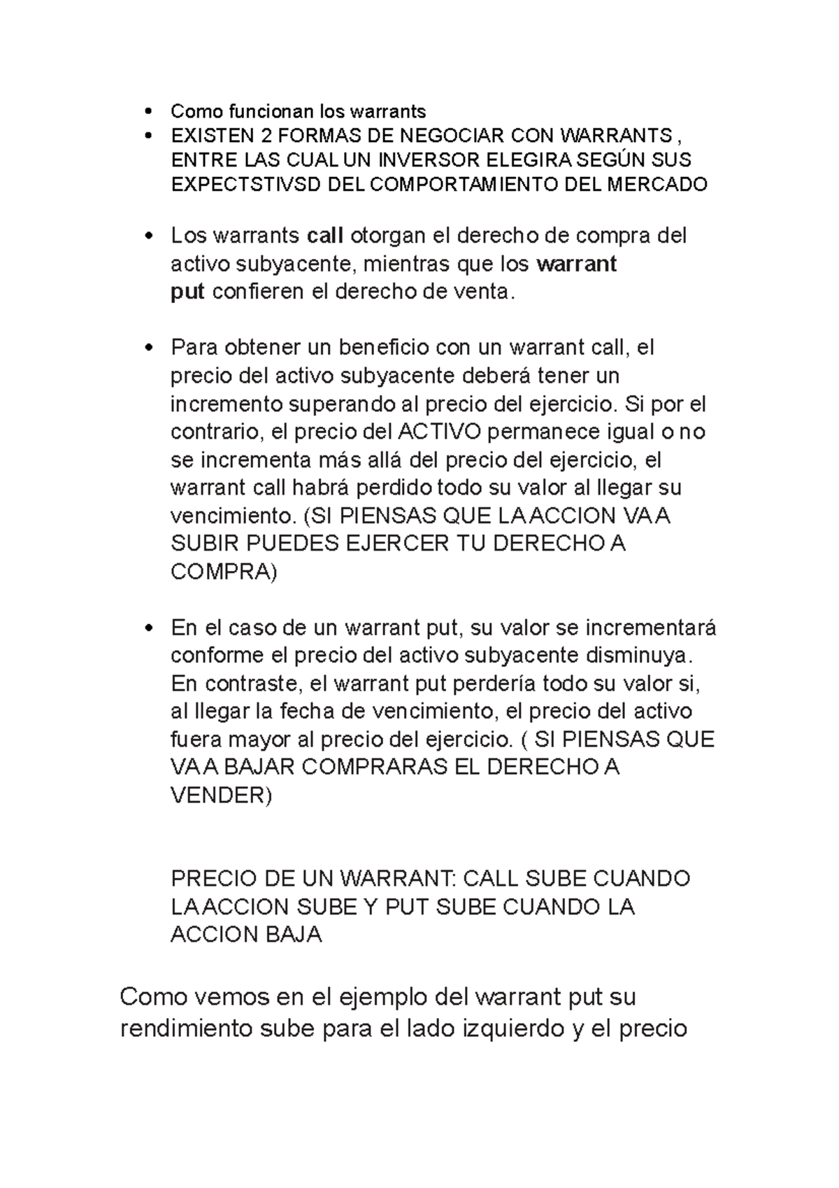 Como funcionan los warrants - Para obtener un beneficio con un warrant ...