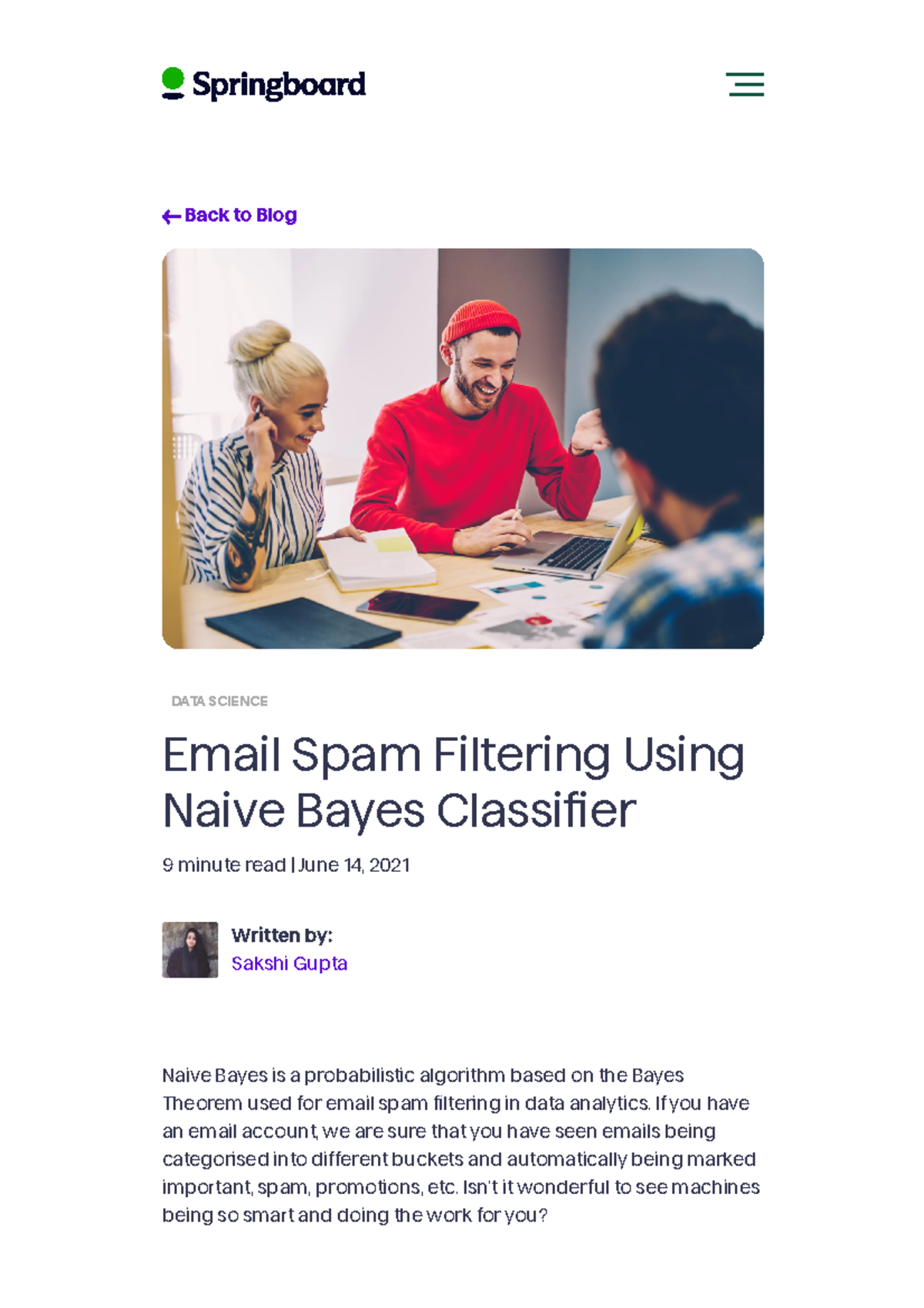 7 Email Spam Filtering Using Naive Bayes Classifier Back To Blog Data Science Email Spam