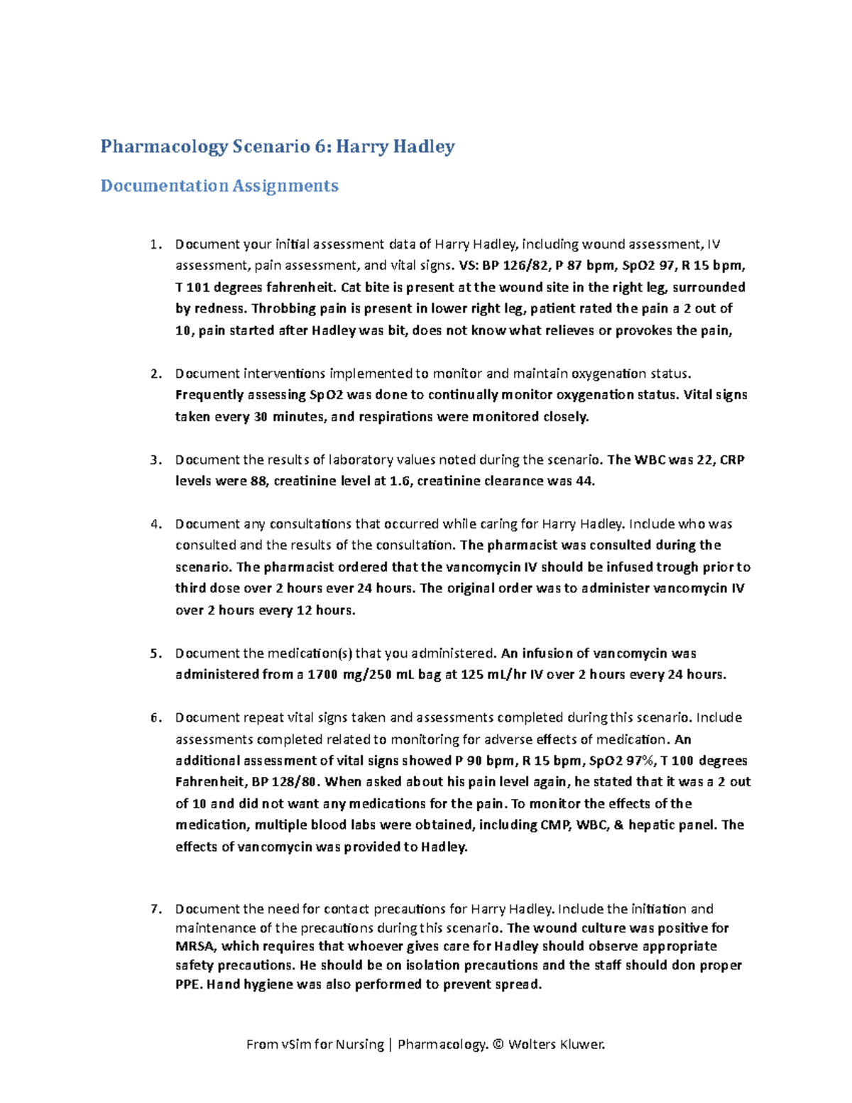 Pharm Scenario 06 Harry Hadley DA - Pharmacology Scenario 6: Harry ...