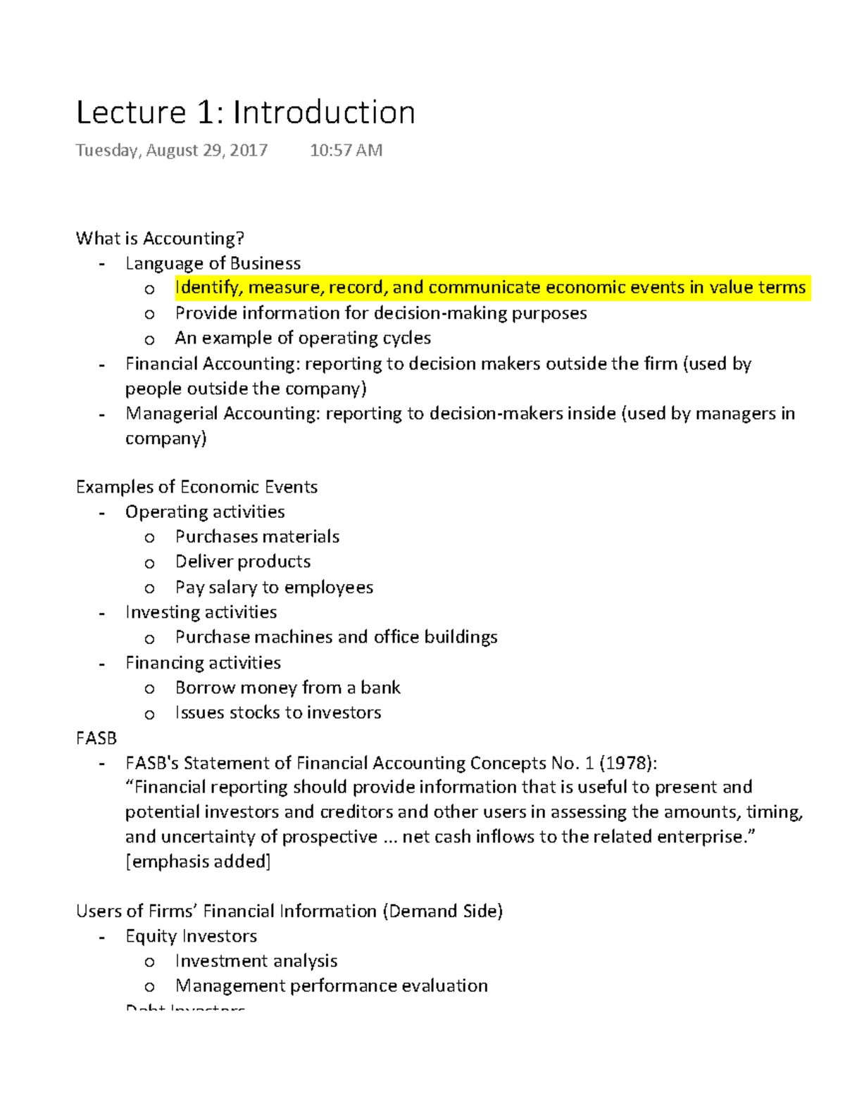 Lecture 1 Introduction Warning Tt Undefined Function 32 What Is Accounting Language Of