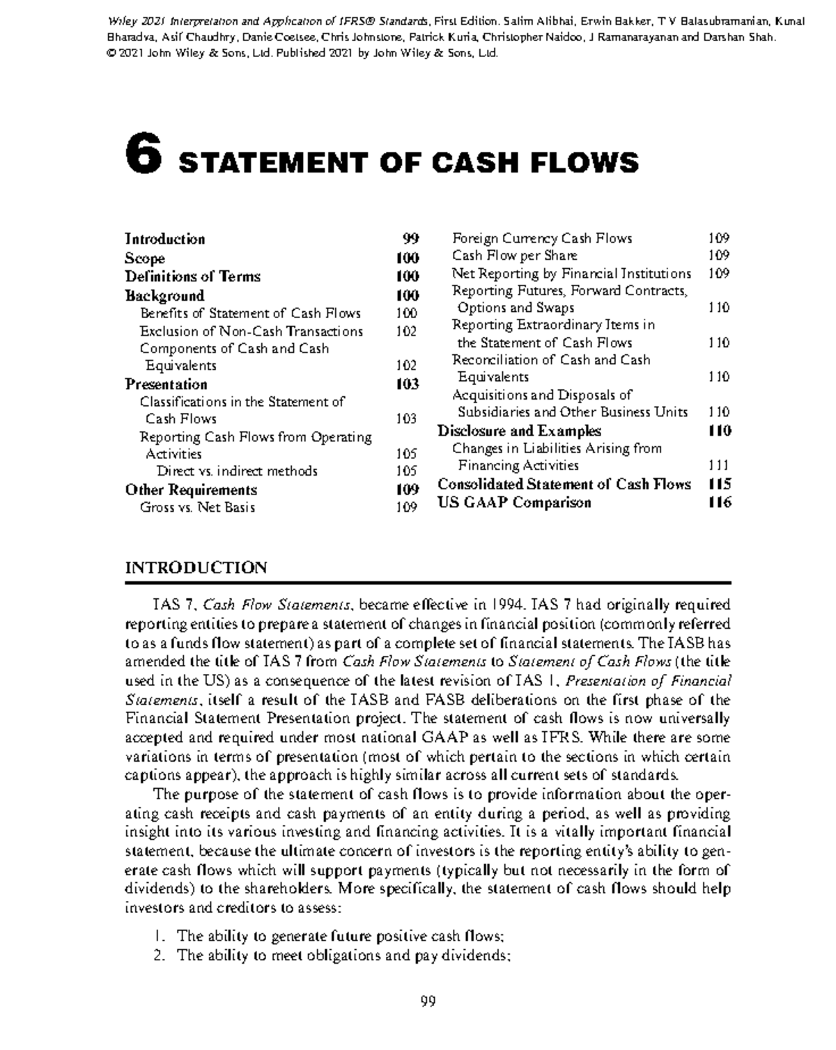 6.chatper 6.statement of CF - 99 INTRODUCTION IAS 7, Cash Flow ...
