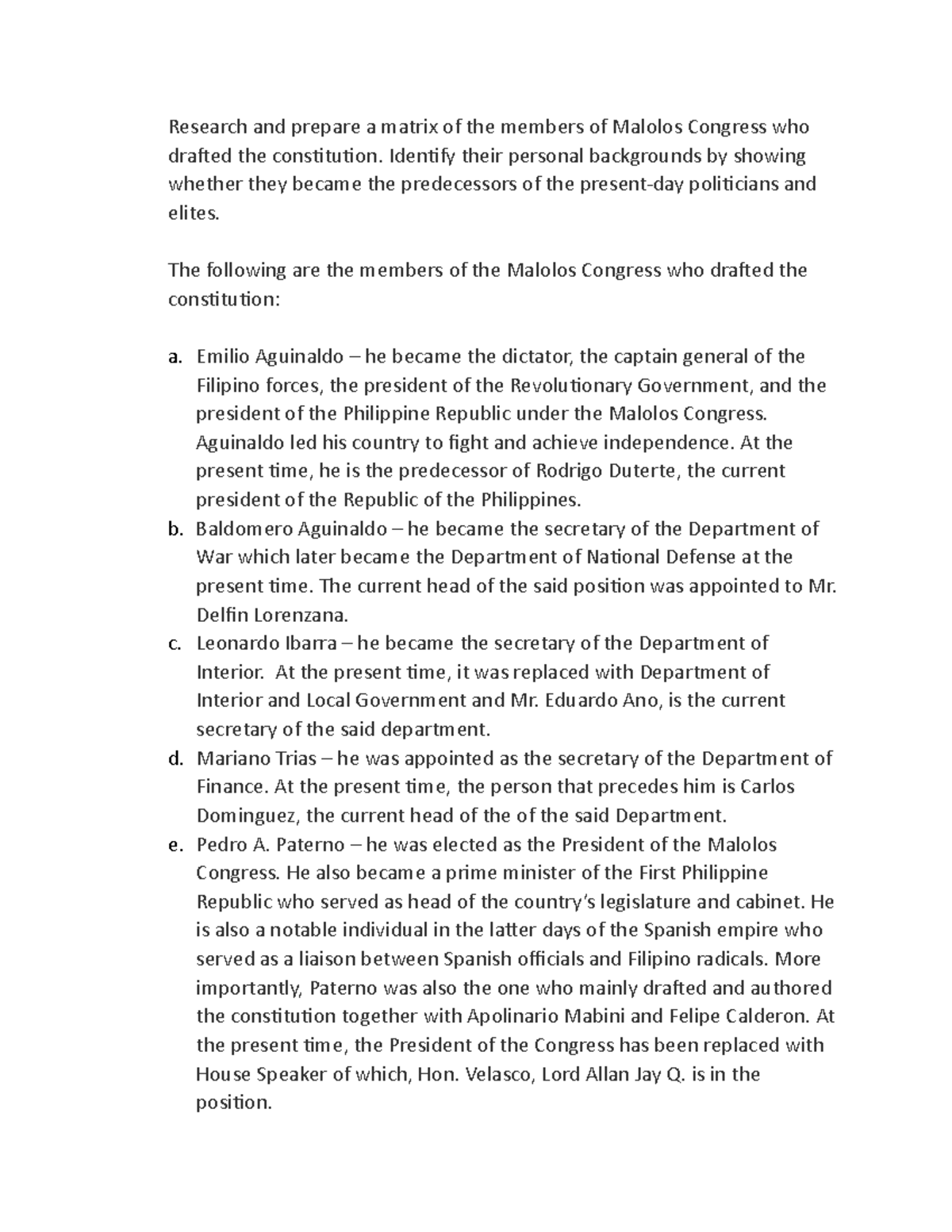 RIPH Acitivity - RIPH ACTIVITY Research and prepare a matrix of the ...