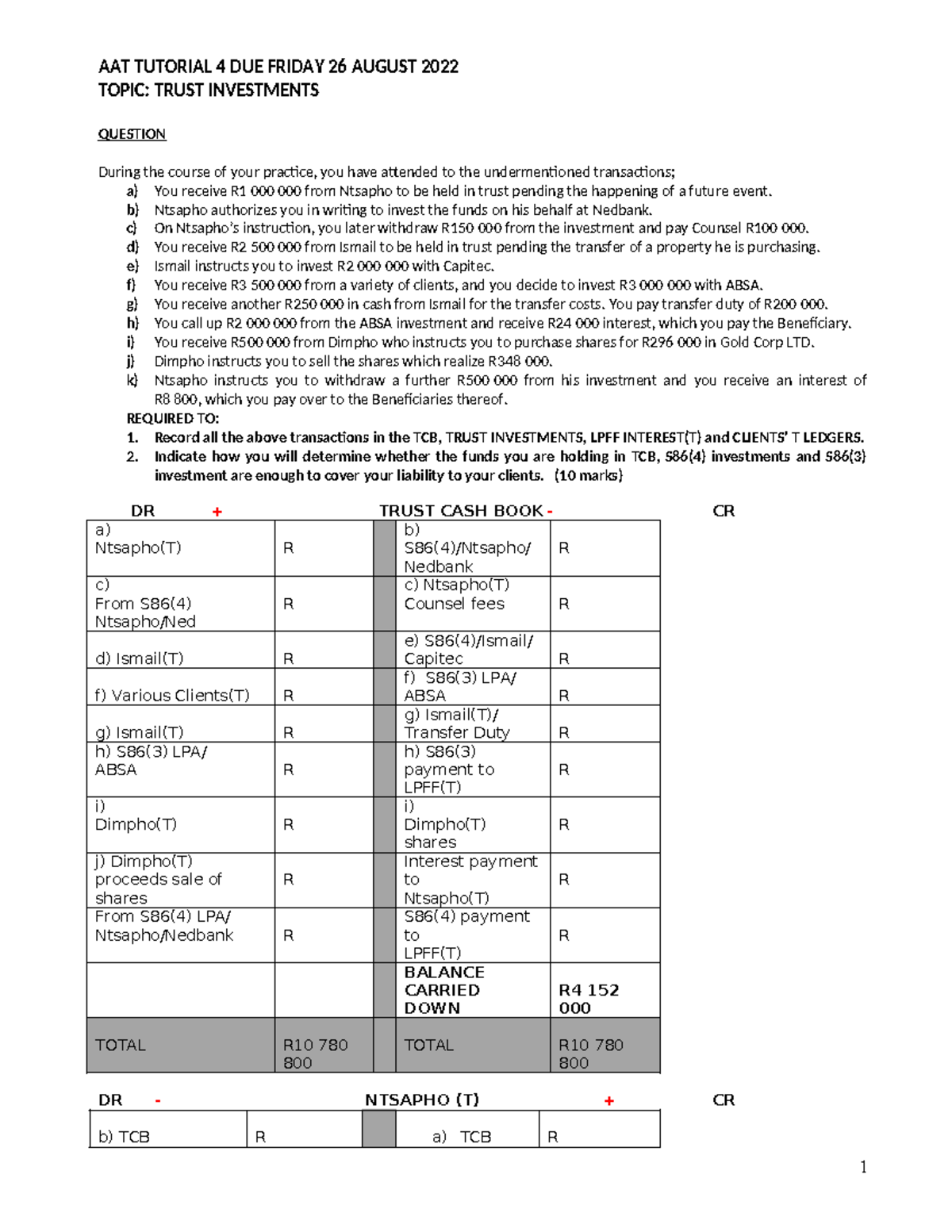 Tutorial 4 Question AND Template - AAT TUTORIAL 4 DUE FRIDAY 26 AUGUST ...