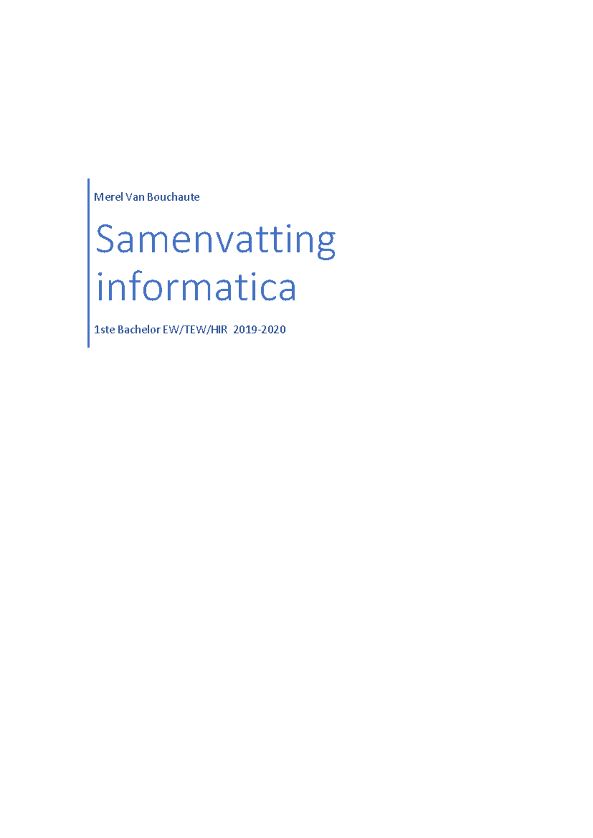 Samenvatting slides boek informatica 2020 - Merel Van Bouchaute ...