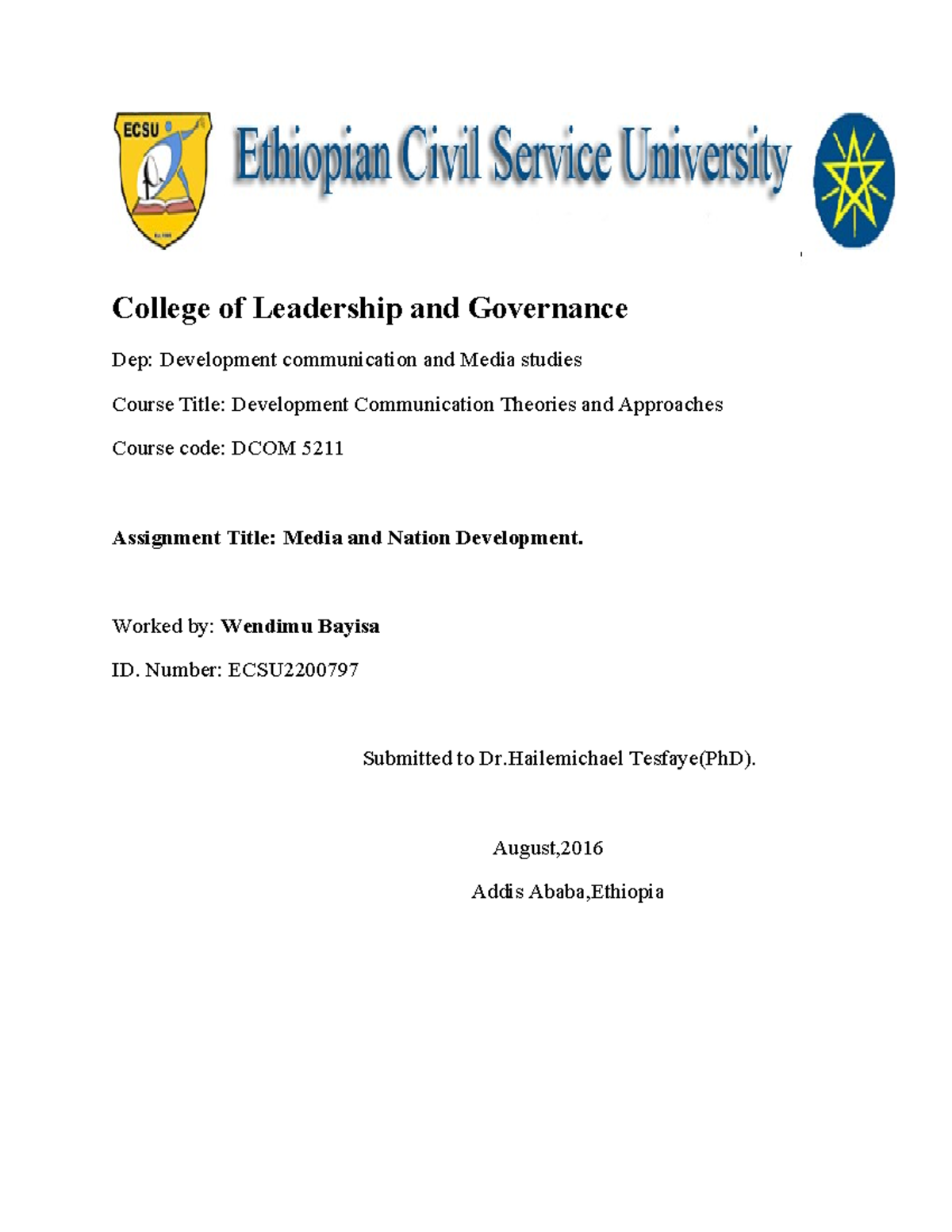 Didaa assigniment - Copy - College of Leadership and Governance Dep ...
