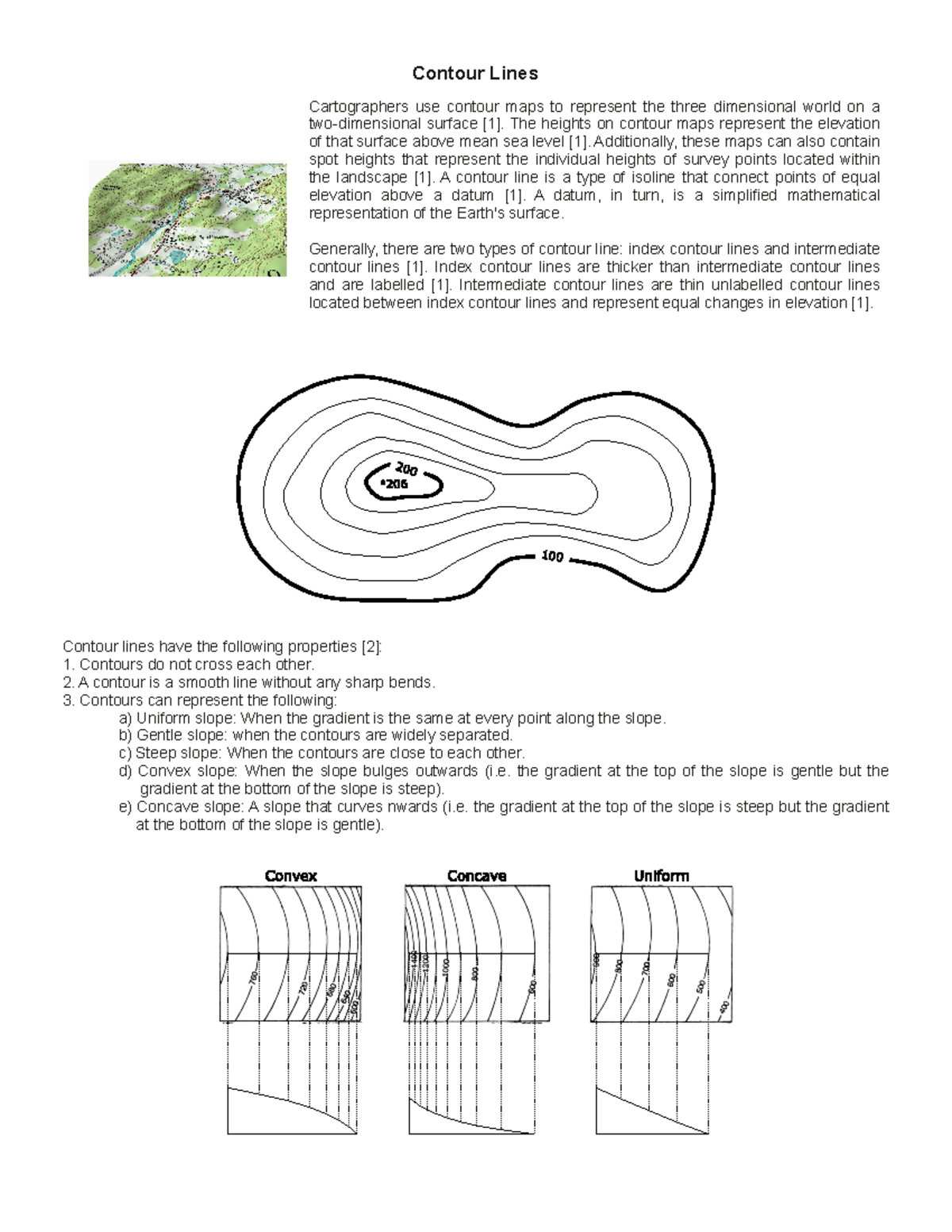 06-contours - It is a practical mapwork about contours - Contour Lines Cartographers use contour ...