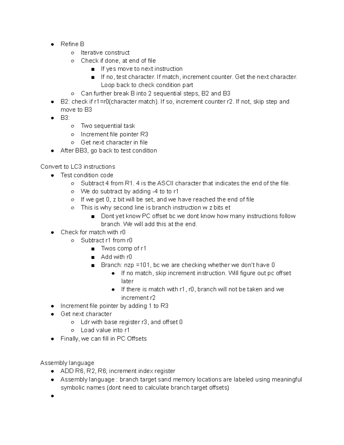 Iterative instructions - Refine B Iterative construct Check if done, at ...