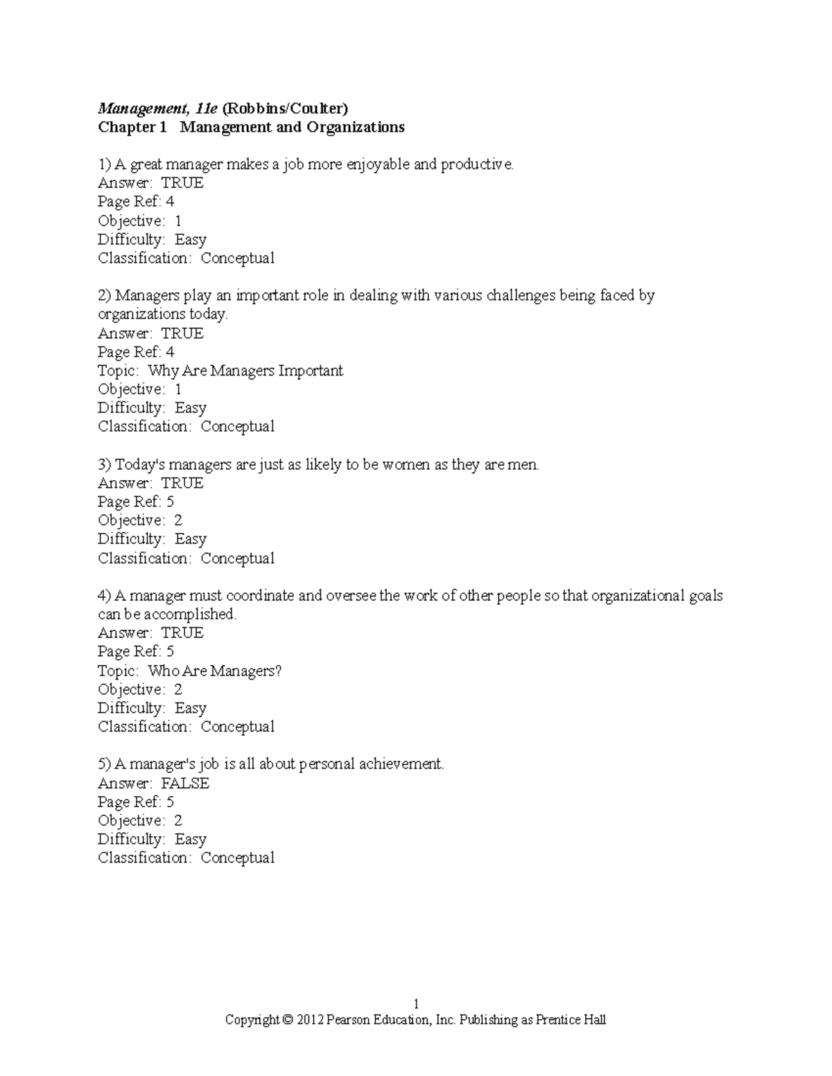 Sample/practice exam 2 March 2016, questions and answers - Management ...