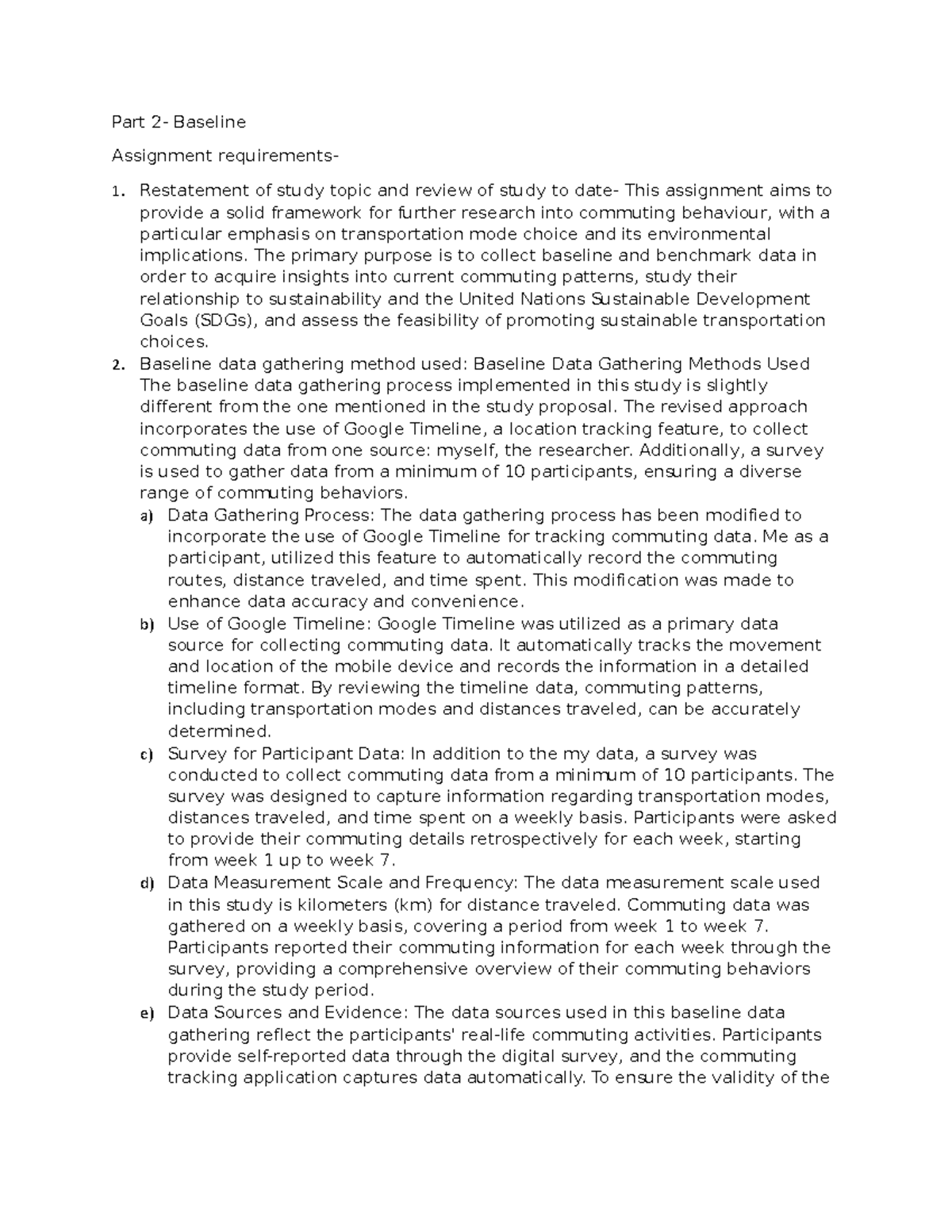 Part 2 draft - atv - Part 2- Baseline Assignment requirements ...