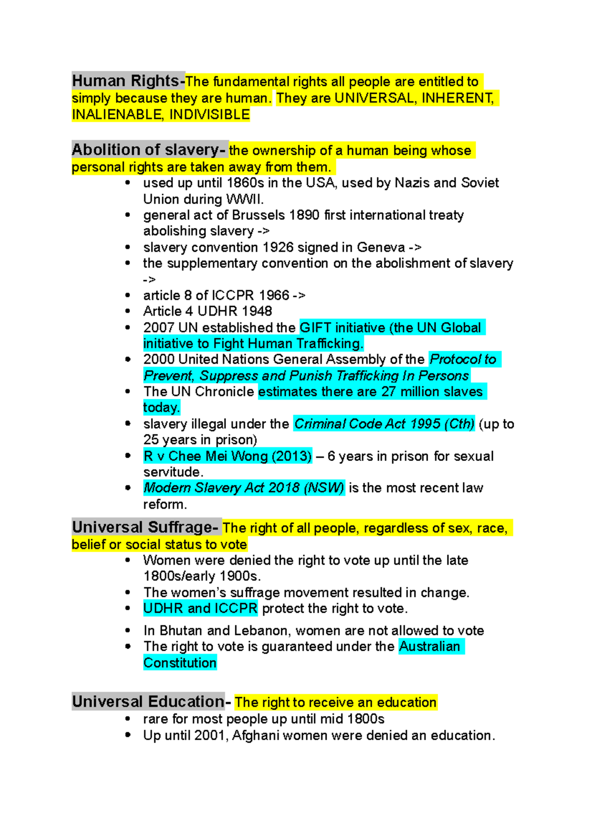 Human rights notes - Human Rights-The fundamental rights all people are ...